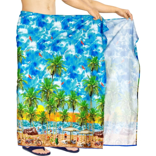 LA LEELA Men's Swim Bath Trunk Swimsuit Regular Surfing Swimwear Sarong ...