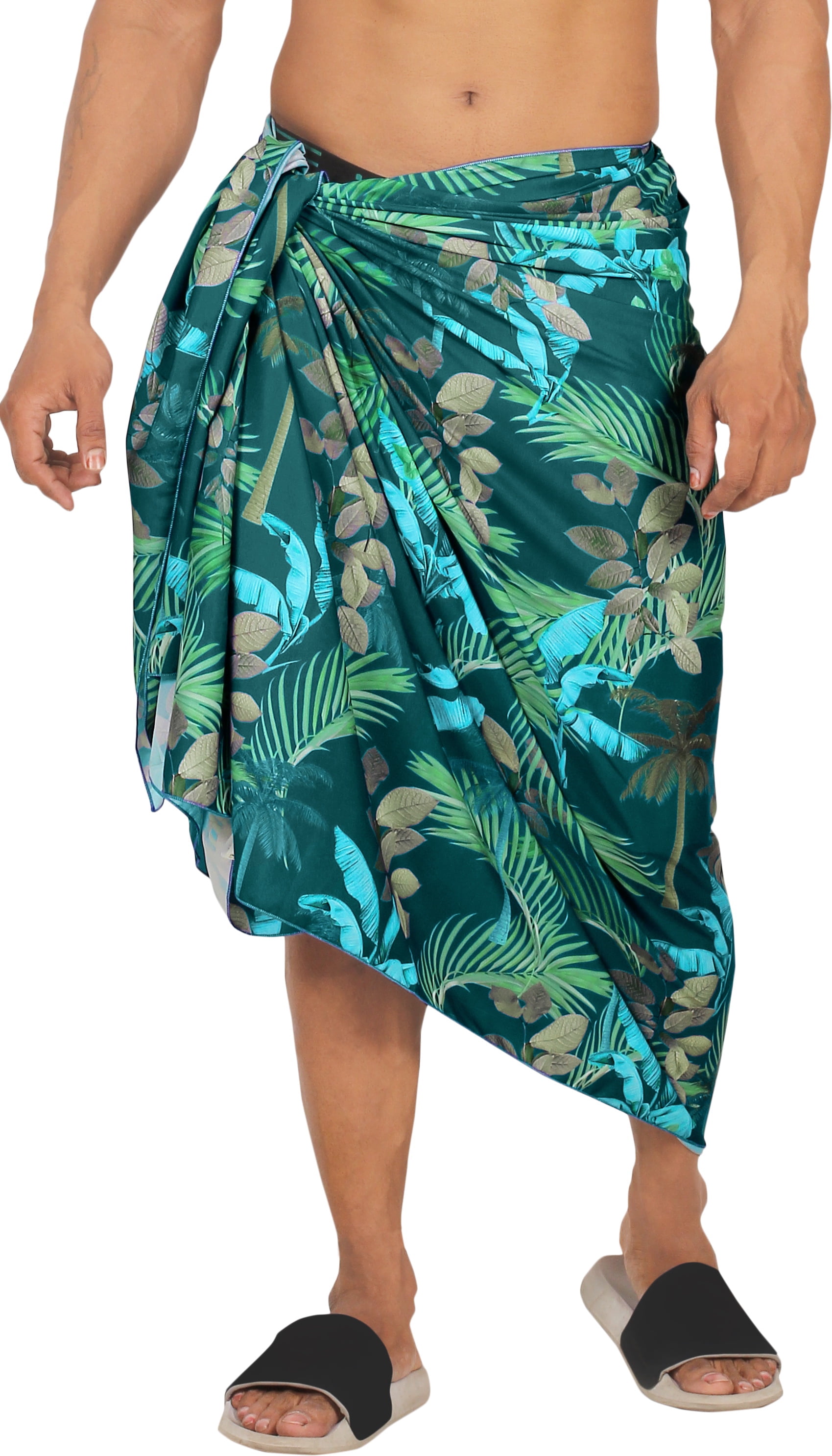 LA LEELA Men's Swim Bath Trunk Swimsuit Regular Surfing Swimwear Sarong ...