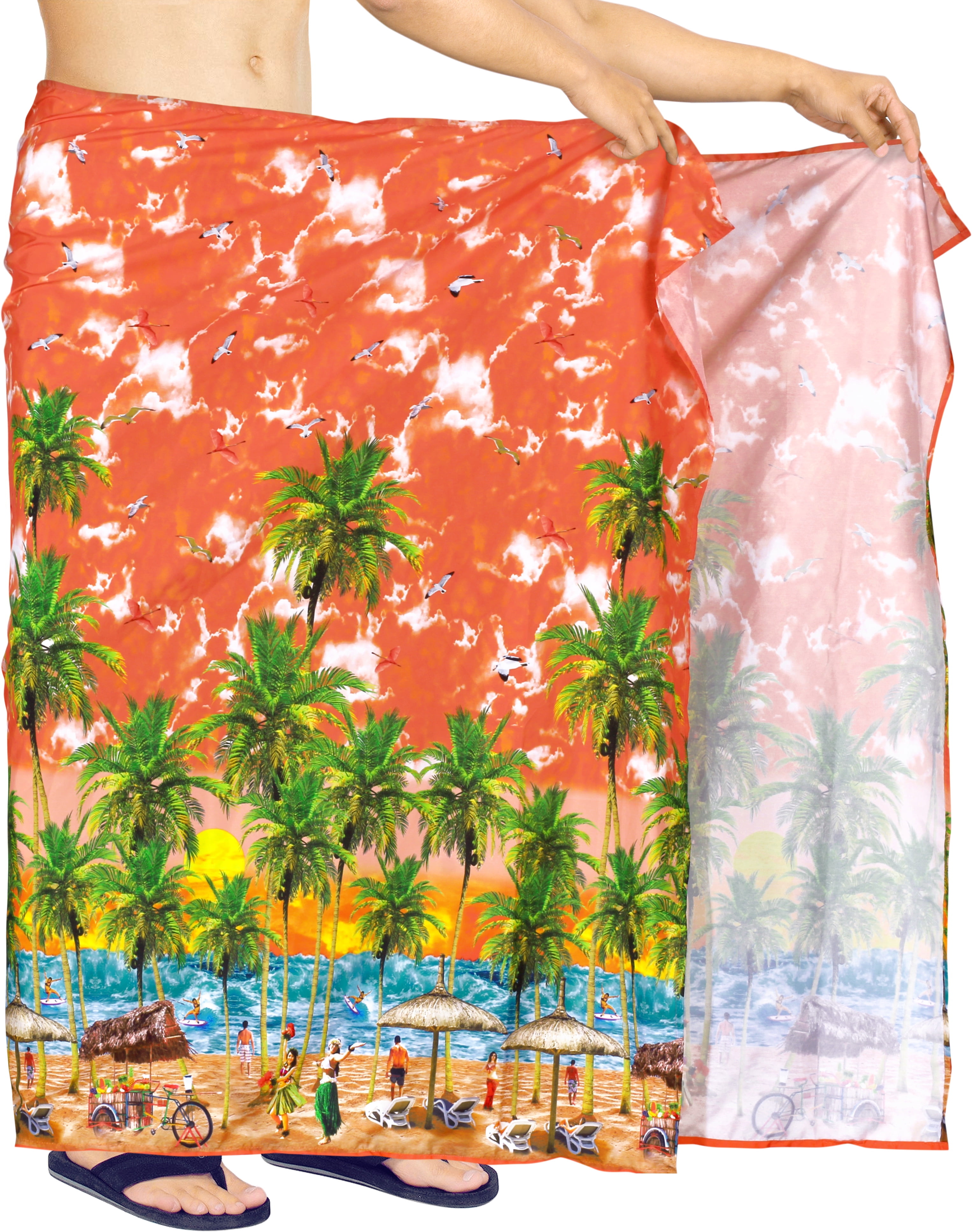 LA LEELA Men's Swim Bath Trunk Swimsuit Regular Surfing Swimwear Sarong ...