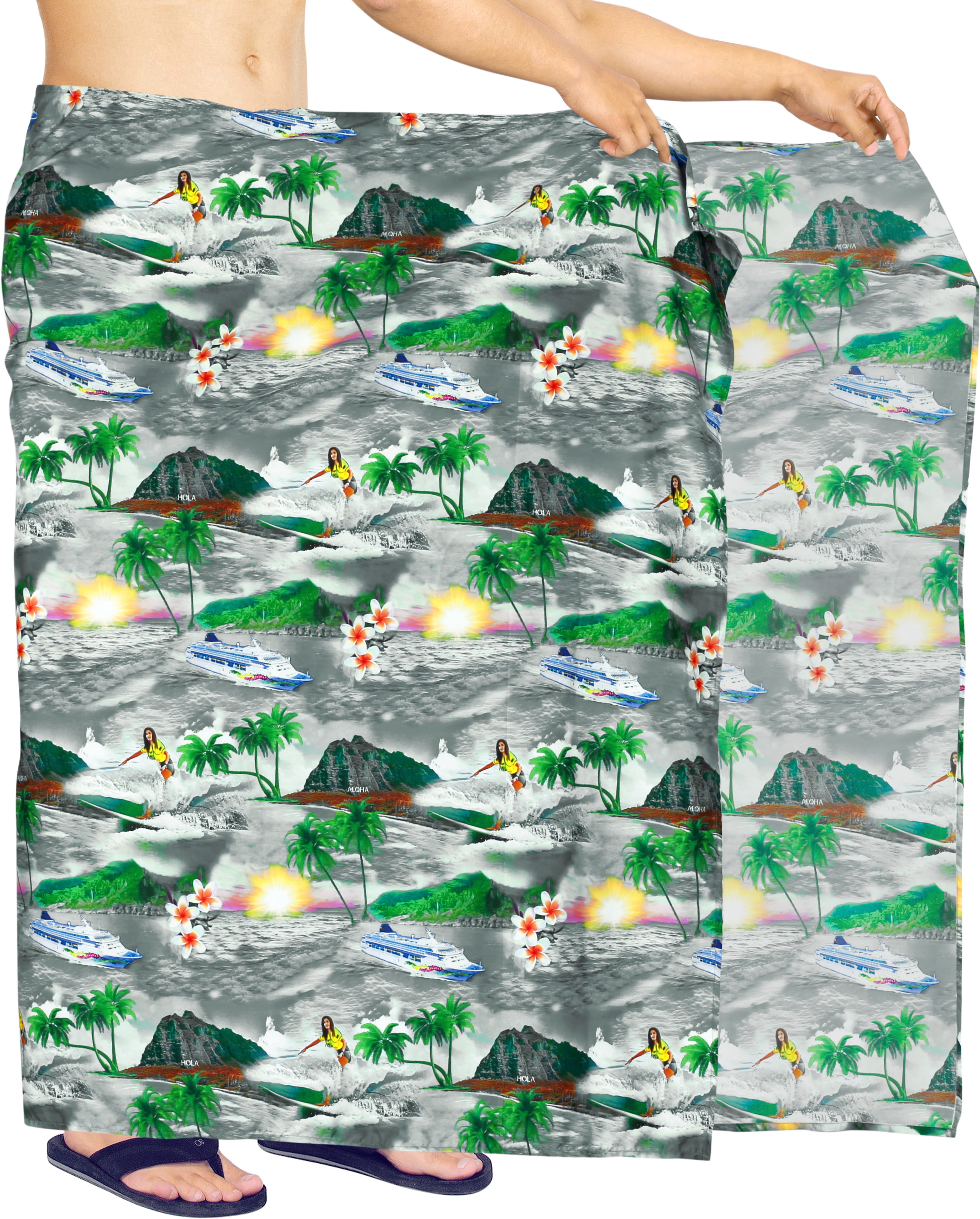 LA LEELA Men's Swim Bath Trunk Swimsuit Regular Surfing Swimwear Sarong ...