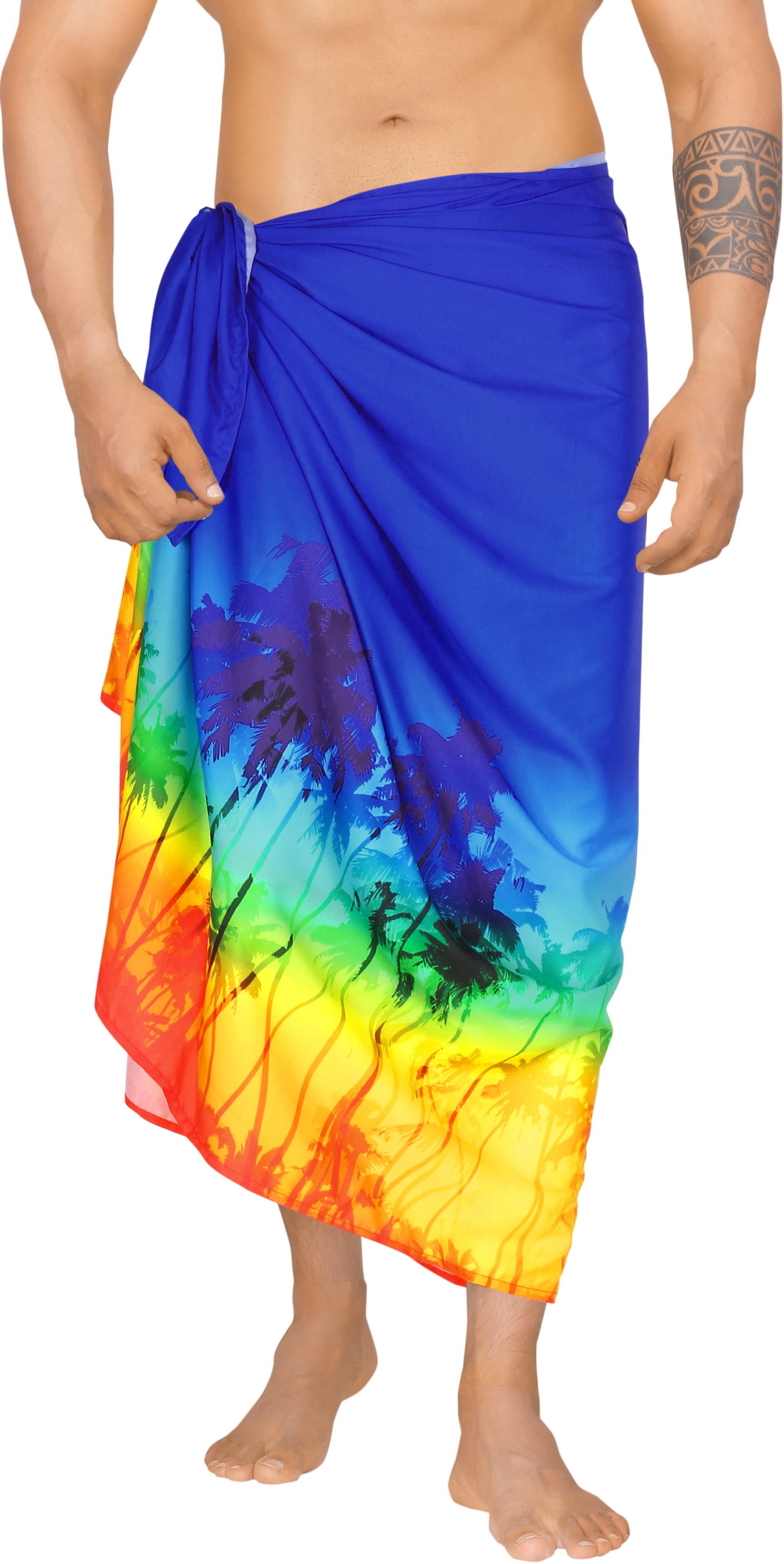 LA LEELA Men's Swim Bath Trunk Swimsuit Regular Surfing Swimwear Sarong ...