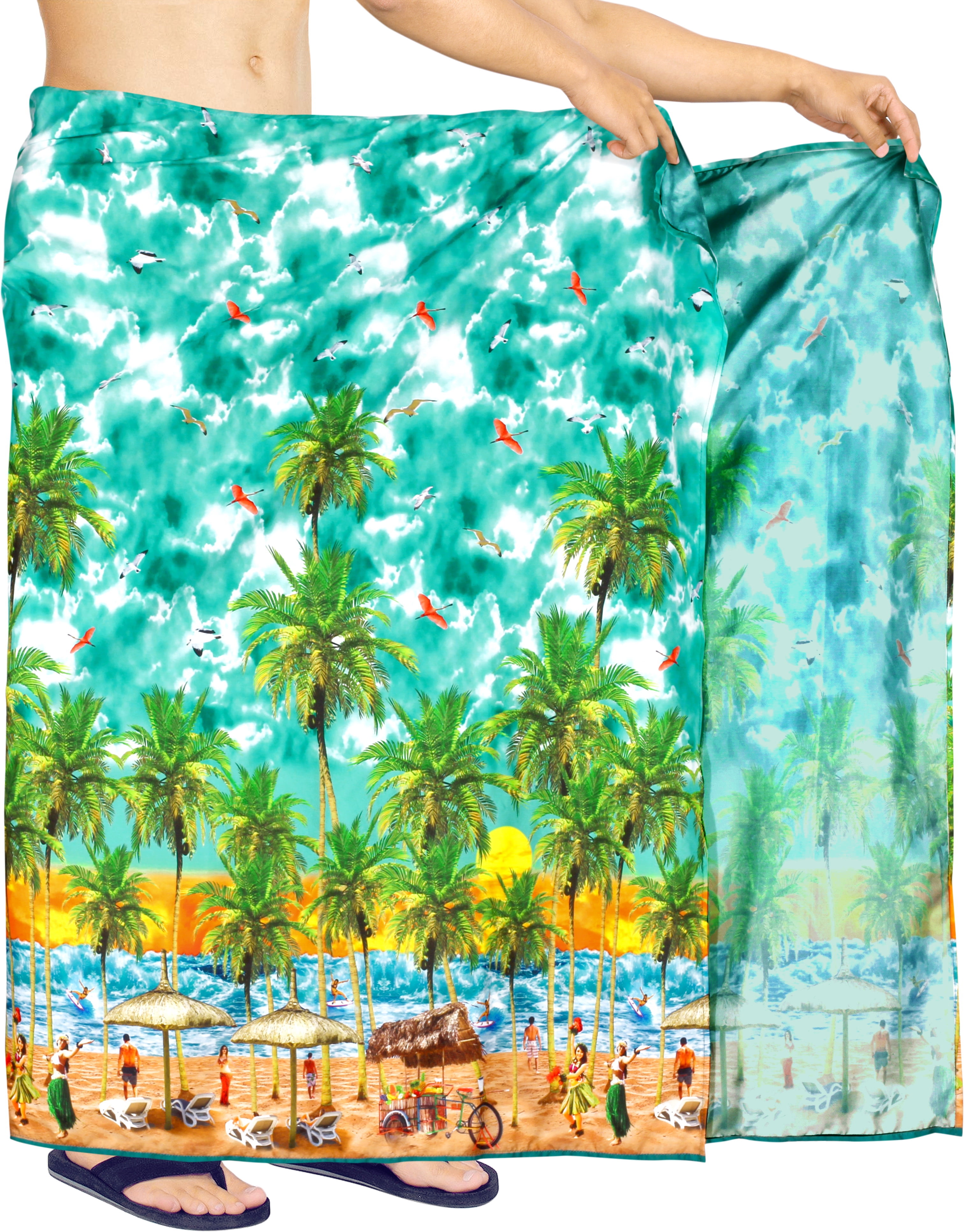 LA LEELA Men's Swim Bath Trunk Swimsuit Regular Surfing Swimwear Sarong ...