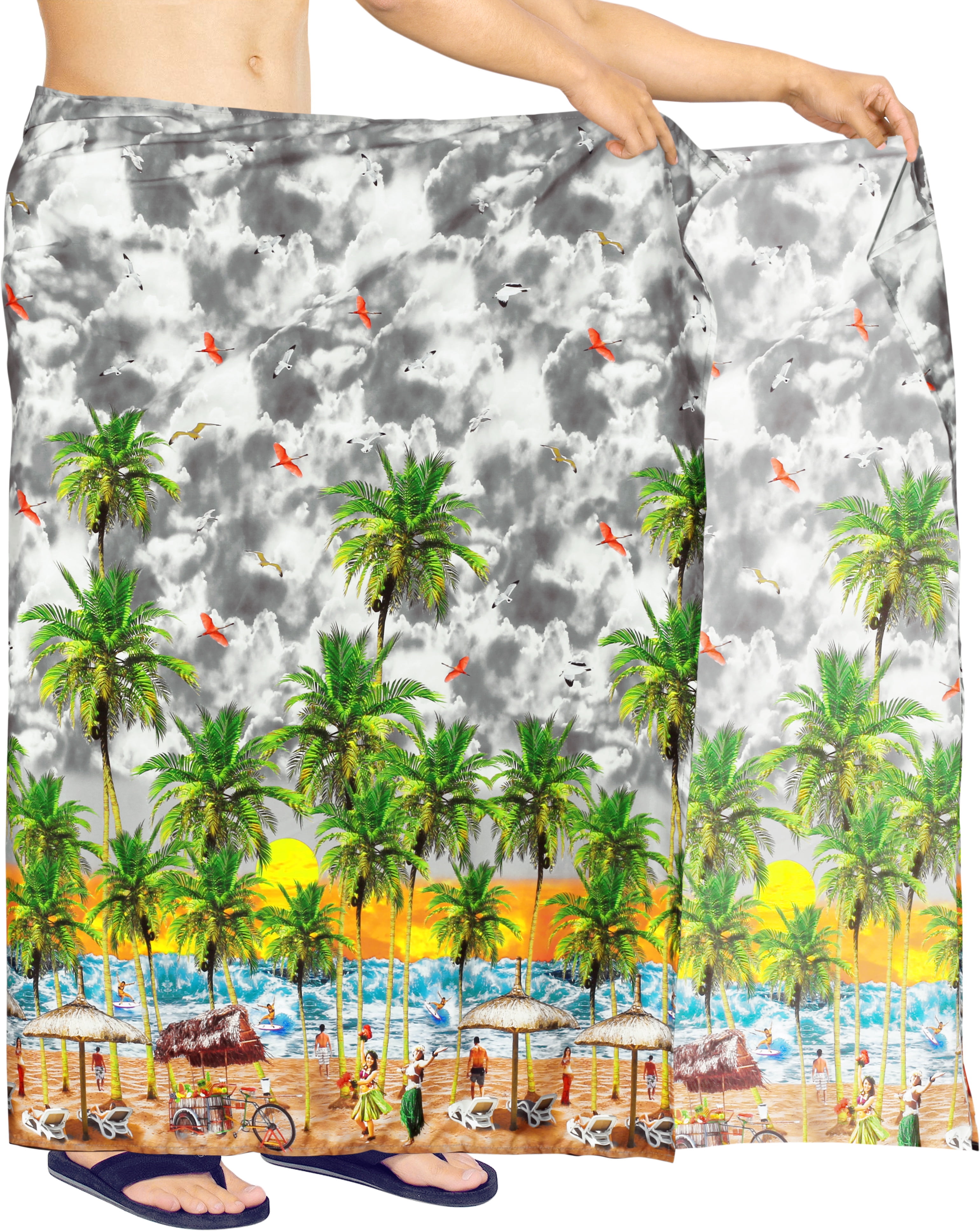 LA LEELA Men's Swim Bath Trunk Swimsuit Regular Surfing Swimwear Sarong ...