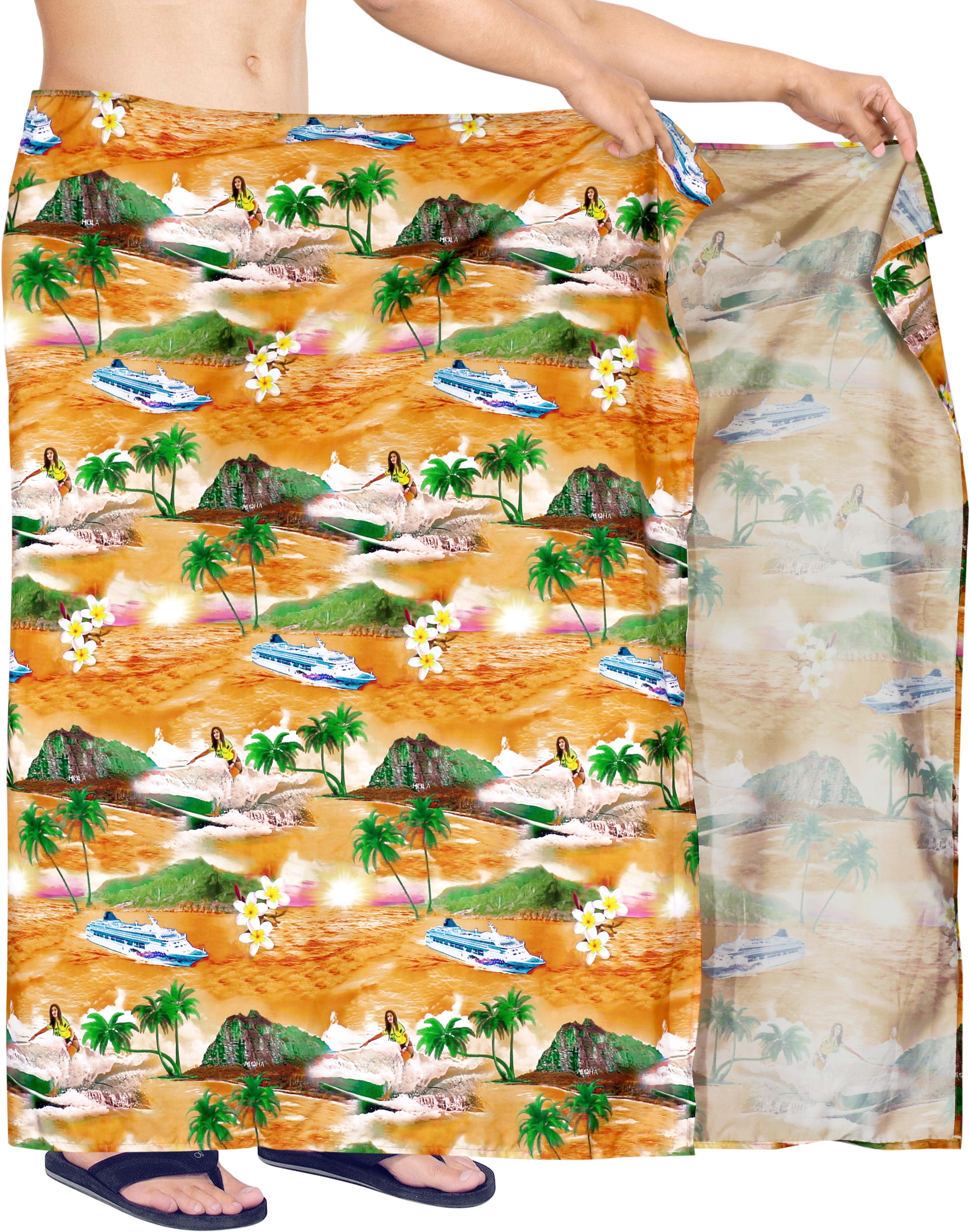 LA LEELA Men's Swim Bath Trunk Swimsuit Regular Surfing Swimwear Sarong ...