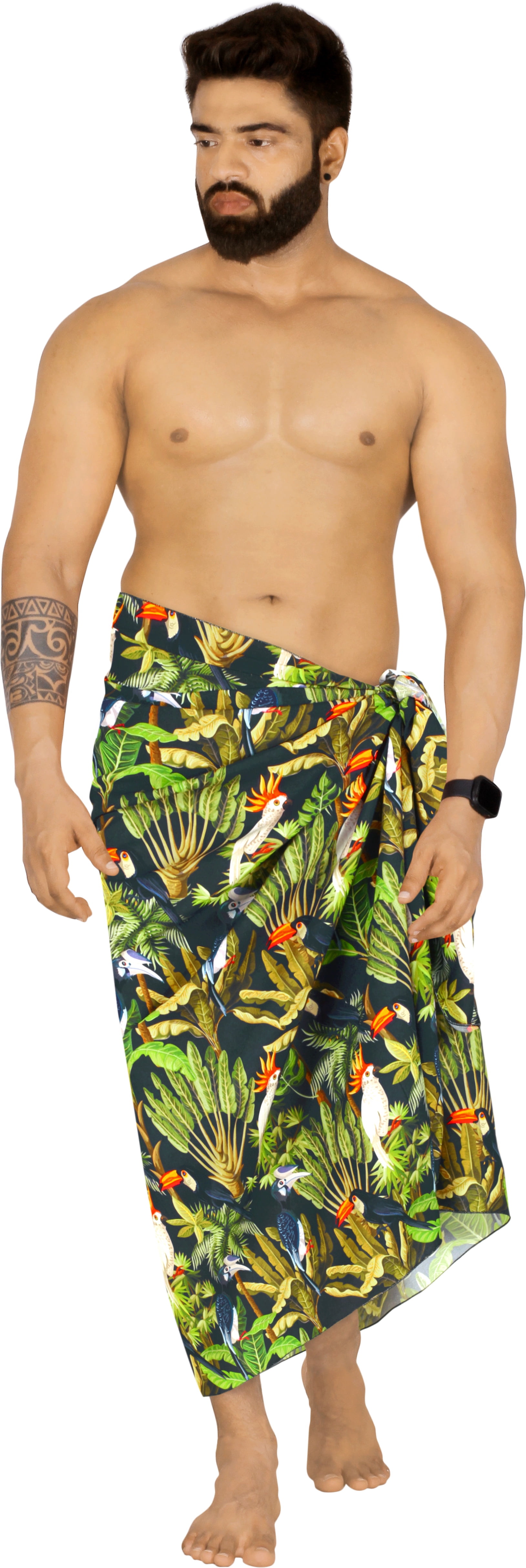 LA LEELA Men's Swim Trunk Beachwear Sarong Pareo Wrap One Size Multi ...