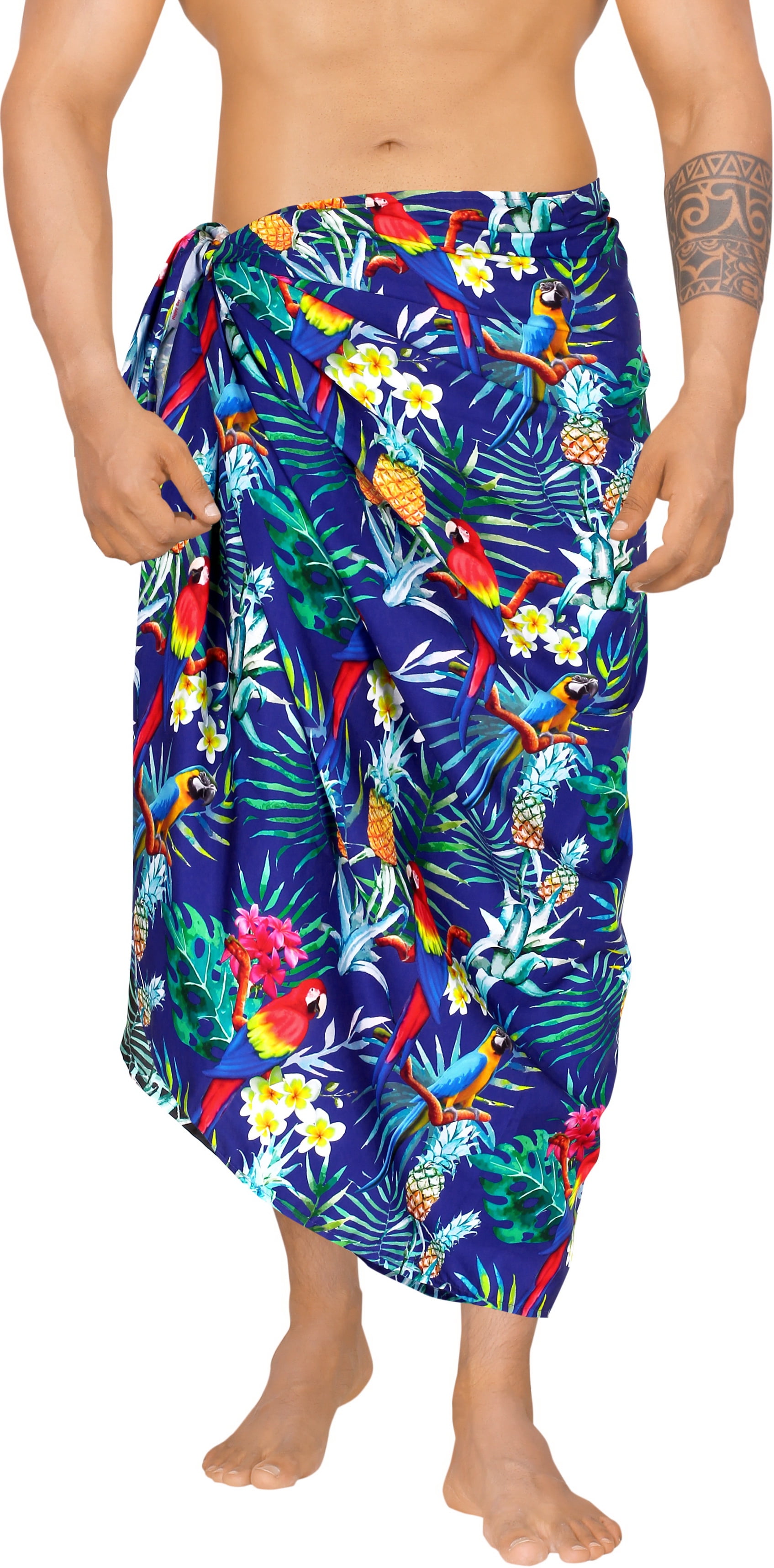 LA LEELA Men's Swim Trunk Beachwear Sarong Pareo Wrap One Size Royal ...