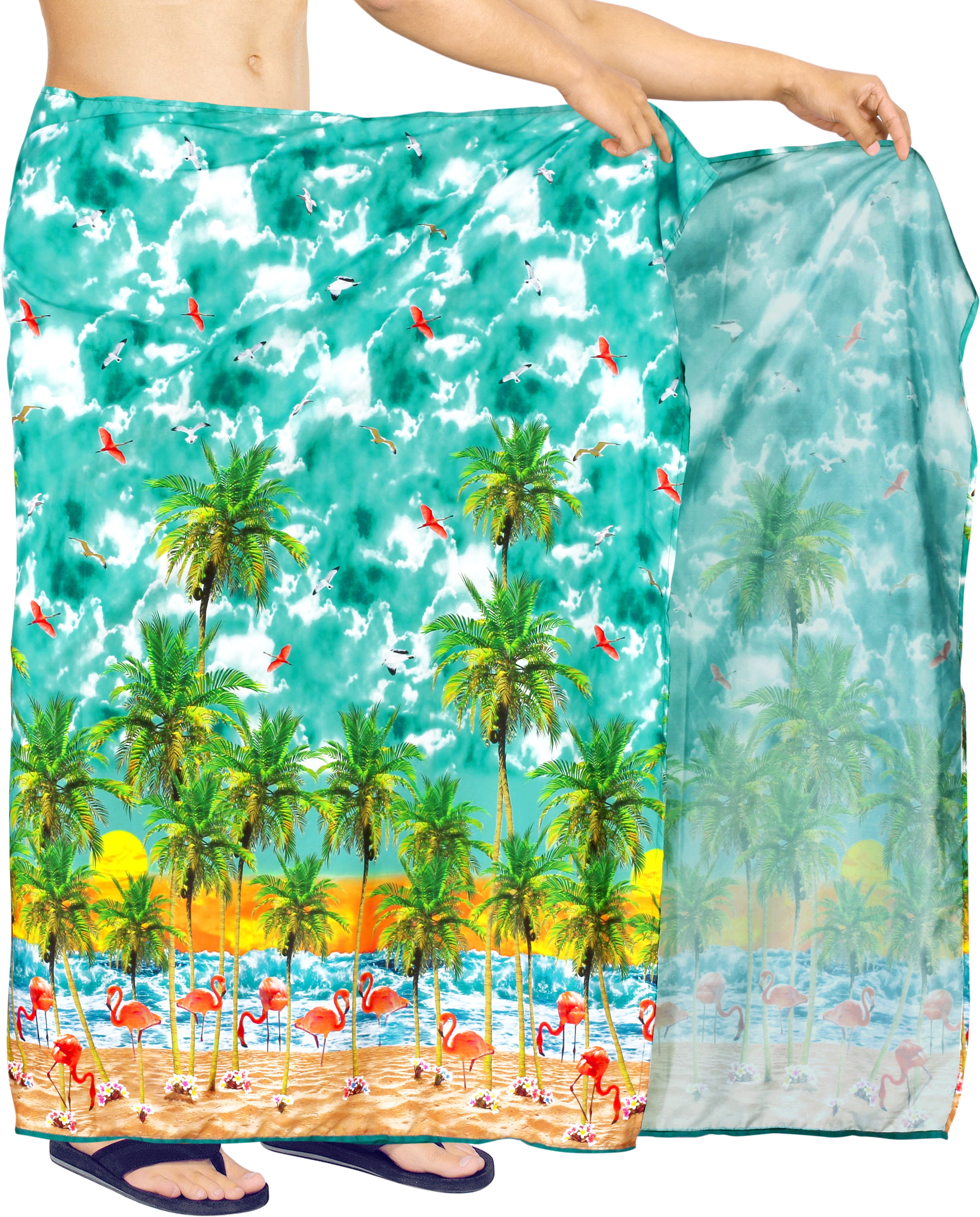 LA LEELA Men's Swim Trunk Beachwear Sarong Pareo Wrap One Size Seafoam ...