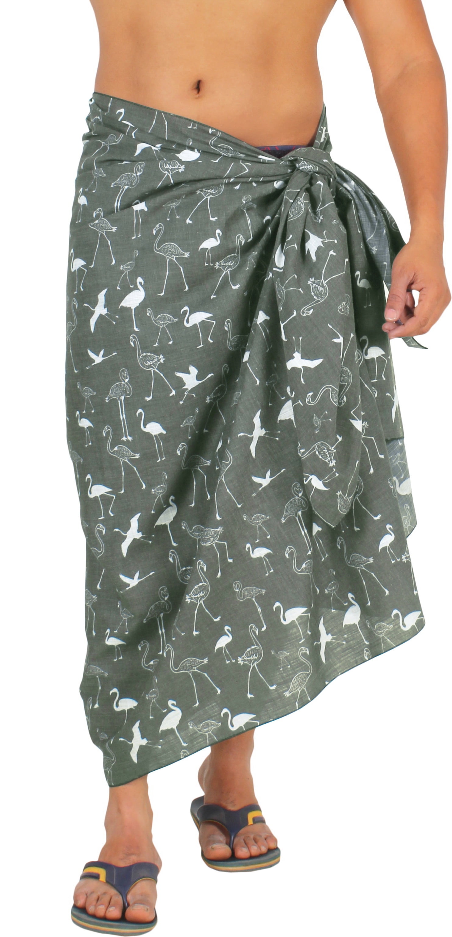 LA LEELA Men's Swim Trunk Cover Up Cotton Linen Effect Swimwear Beach ...