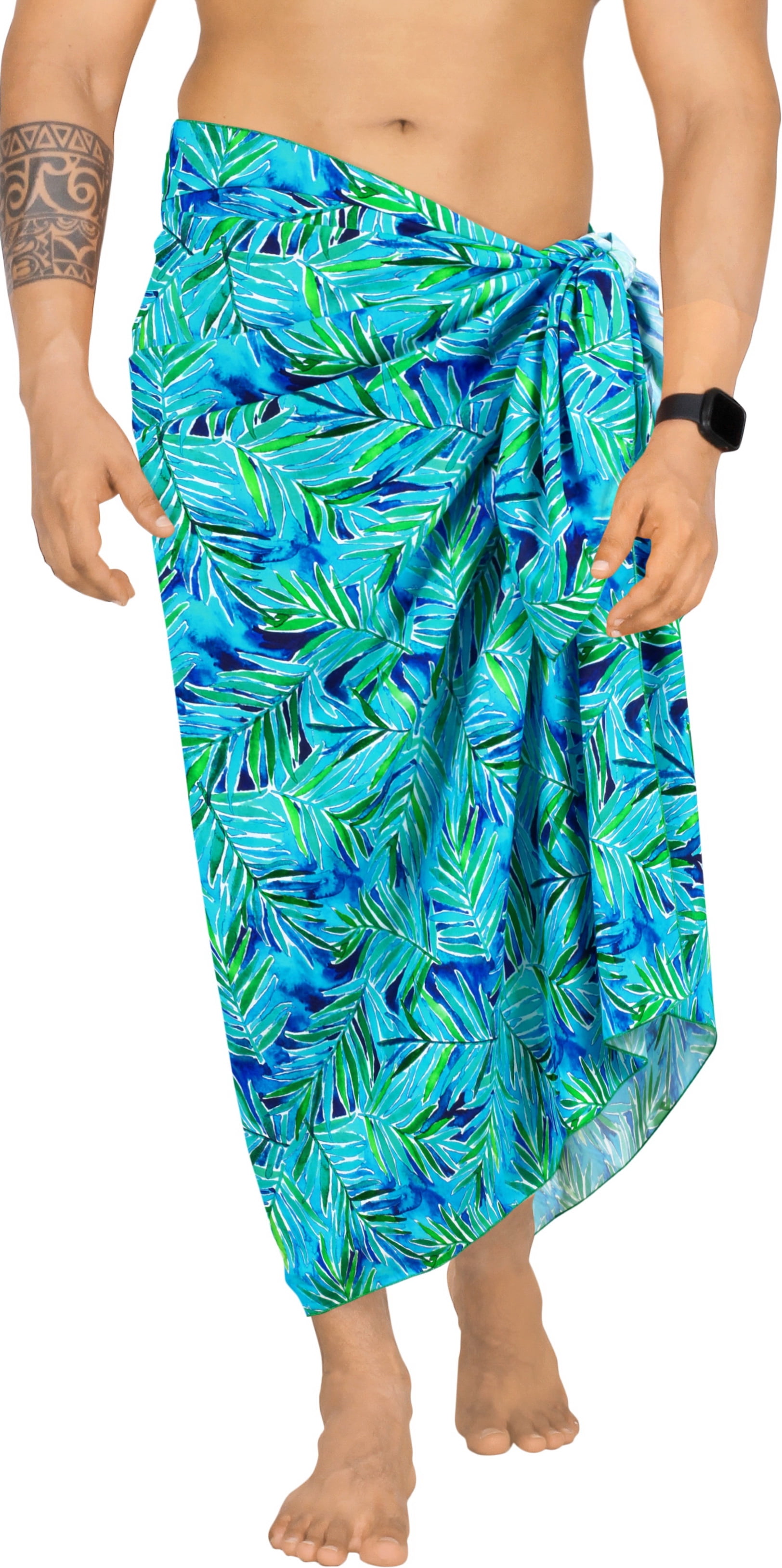 LA LEELA Men's Swimwear Beach Summer Pareo Long Sarong Wrap One Size ...