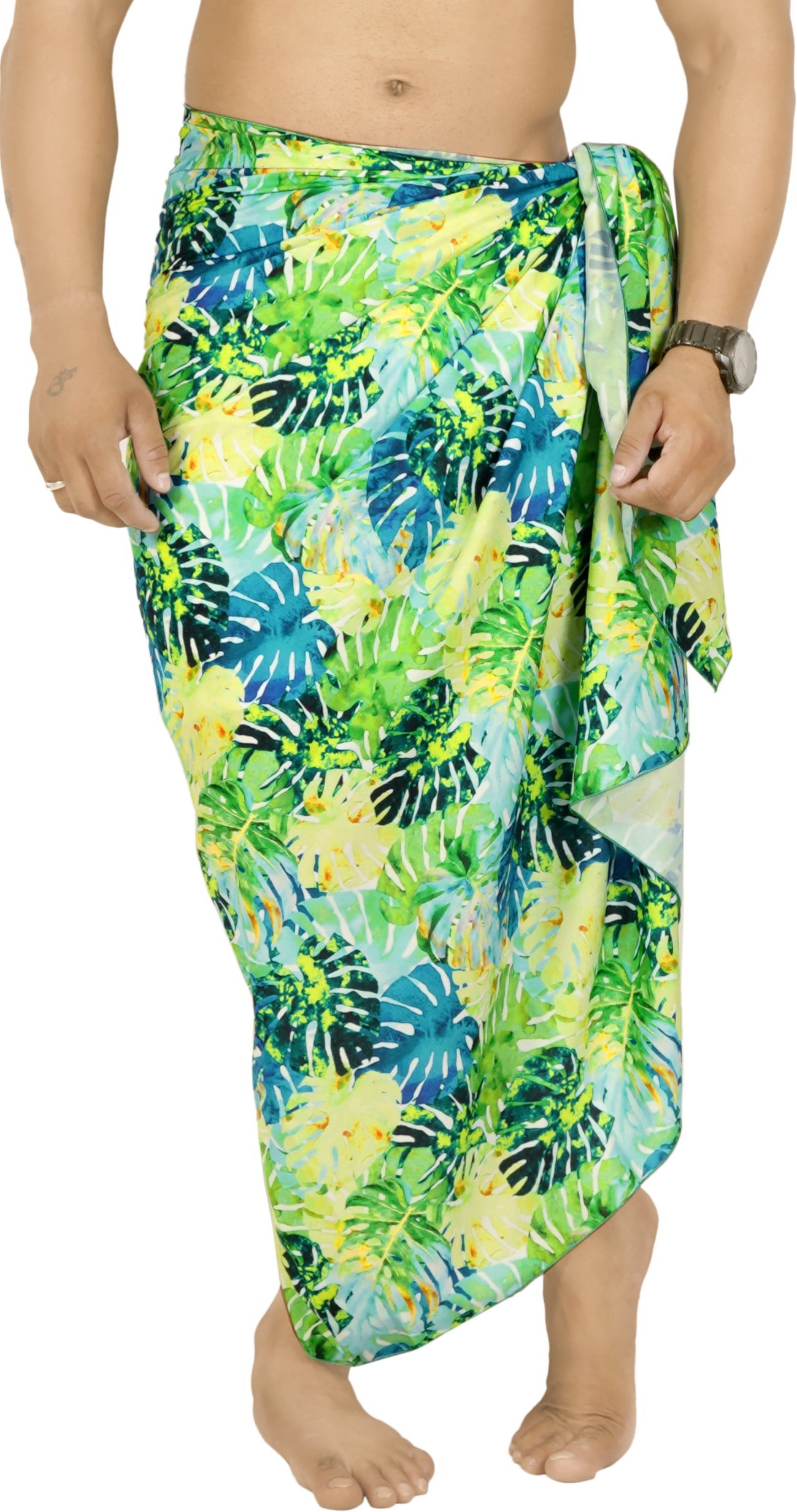 LA LEELA Men's Swimwear Beach Summer Pareo Long Sarong Wrap One Size ...