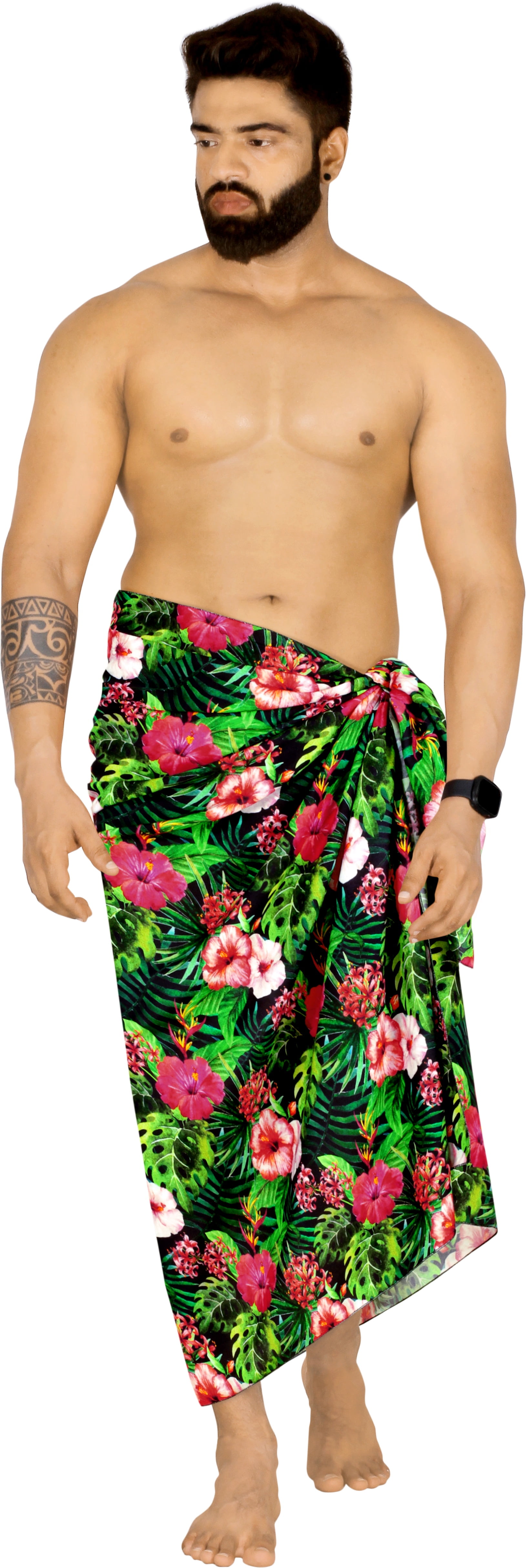 LA LEELA Men's Swimwear Beach Summer Pareo Long Sarong Wrap One Size ...