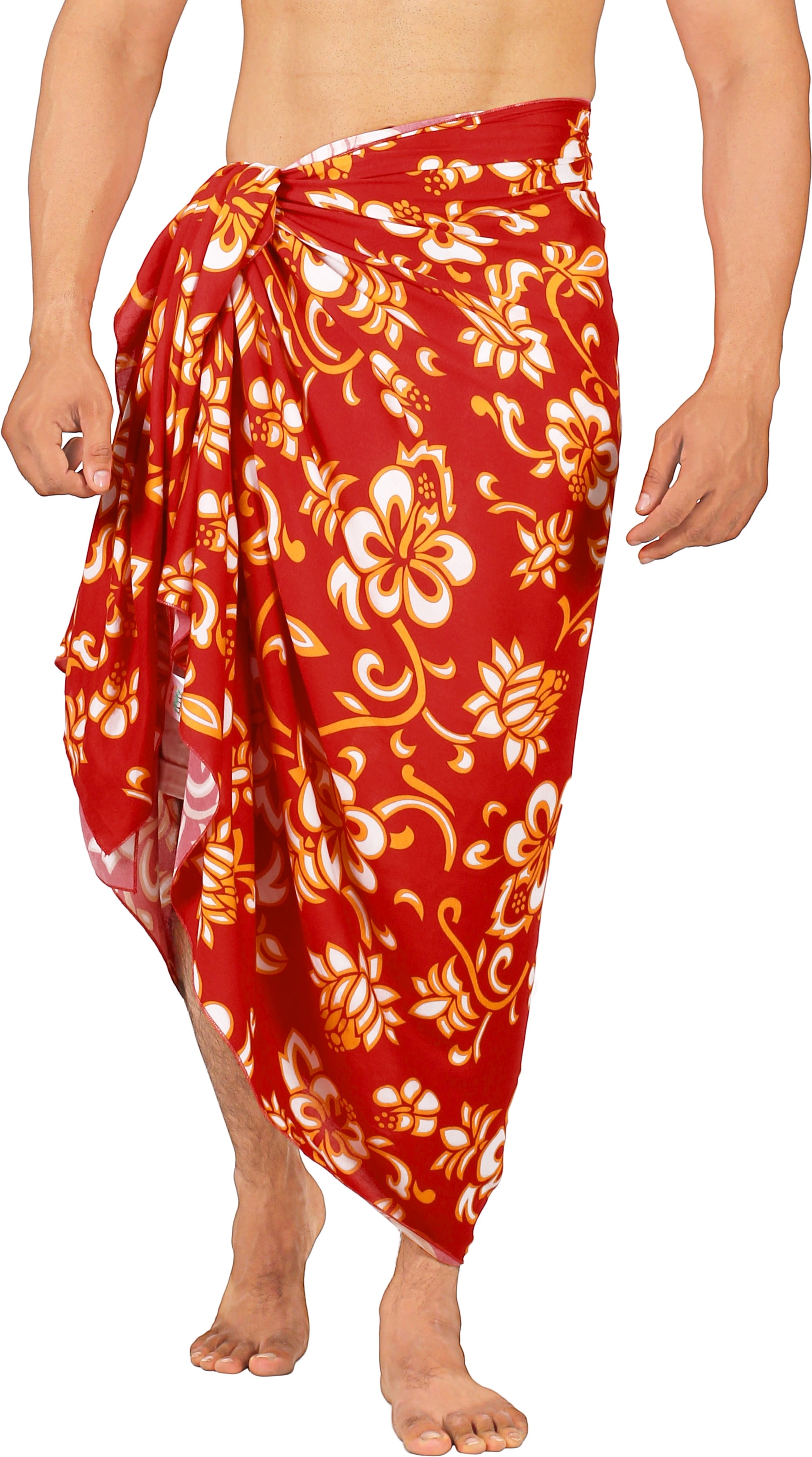 LA LEELA Men's Swimwear Beach Summer Pareo Long Sarong Wrap One Size ...