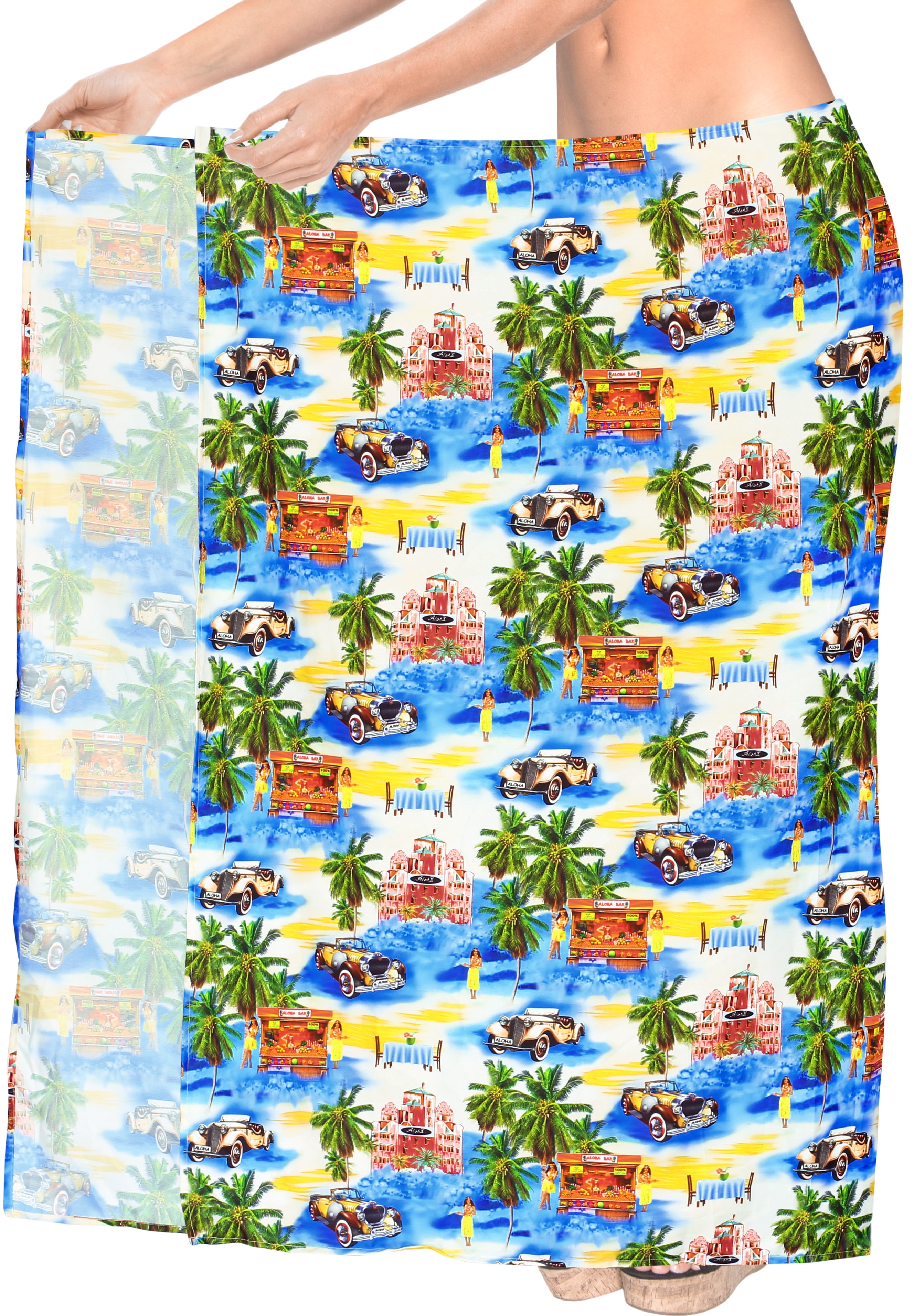 LA LEELA Women's Beach Bikini Swimwear Cover up Wrap Bathing suit ...