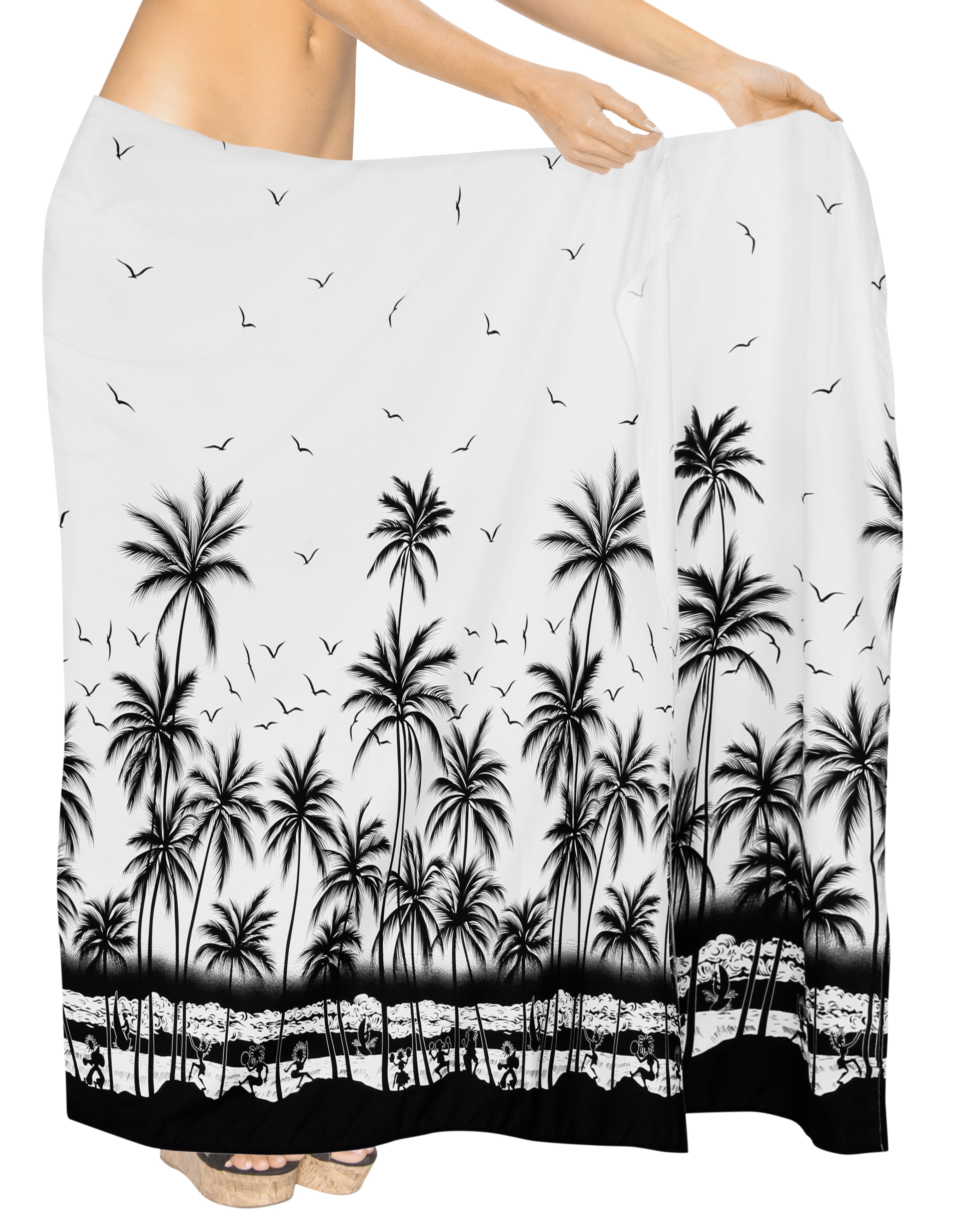 LA LEELA Women's Beach Wrap Bikini Wraps Sarong Cover up Skirt Swimsuit ...