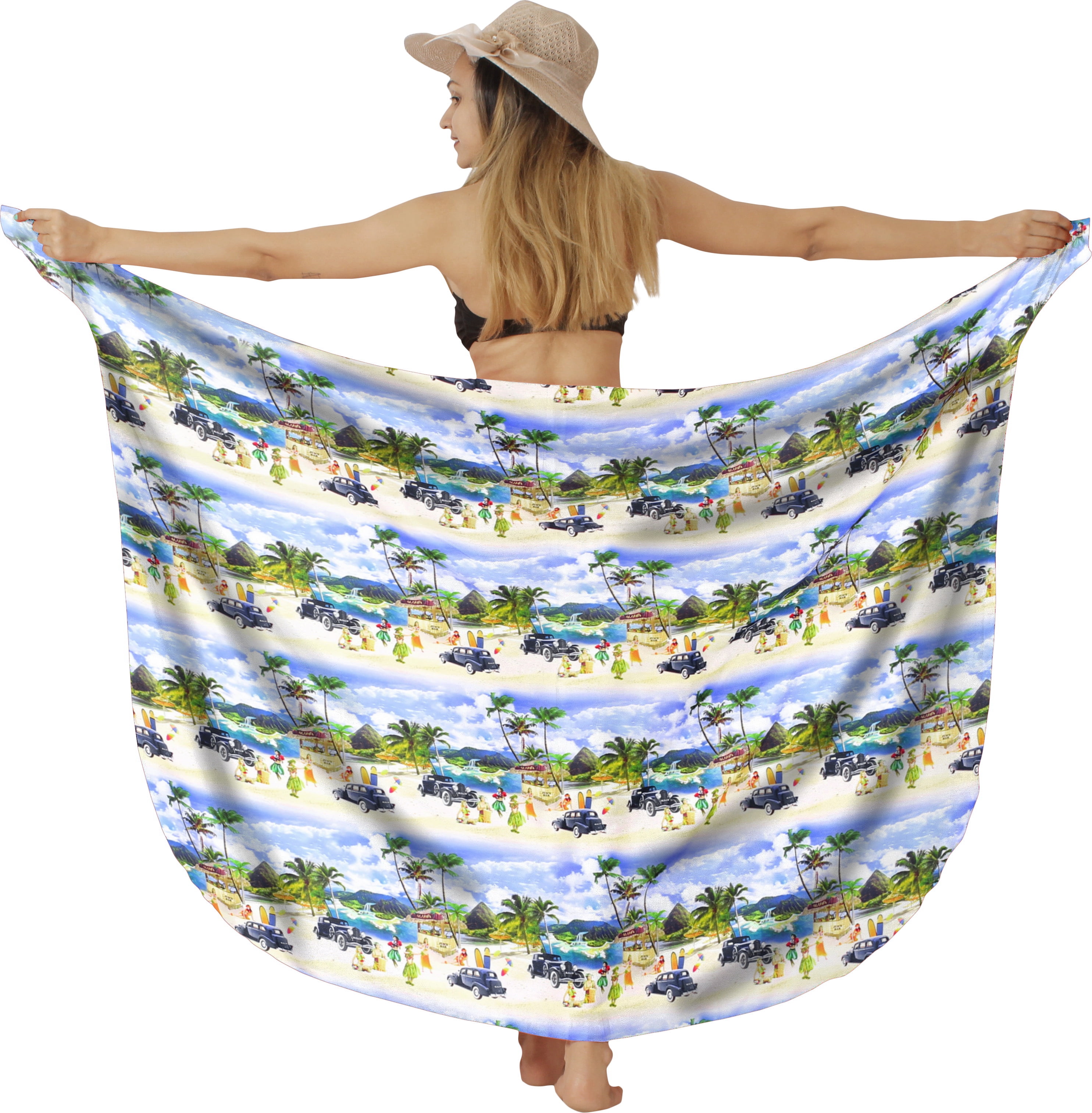 LA LEELA Women's Beachwear Summer Beach Bikini Wraps Sarong Wrap Skirt ...