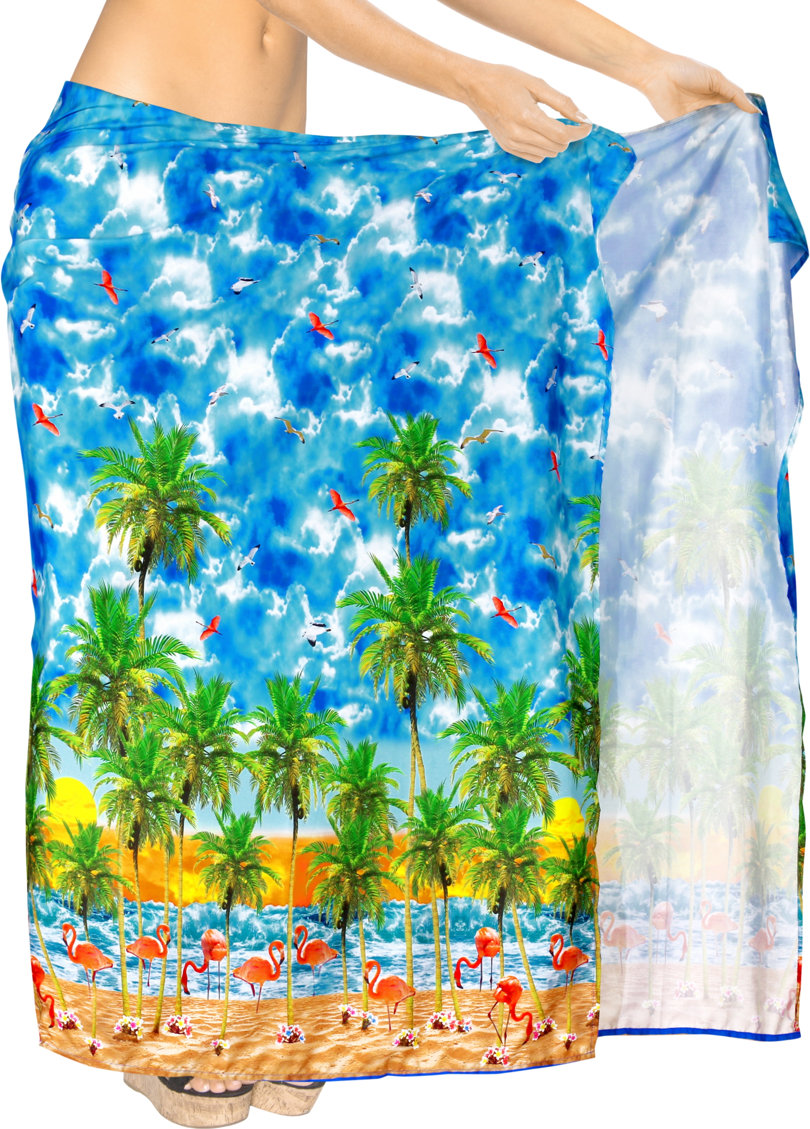 LA LEELA Women's Bikini Skirt Sarong Swimwear Cover up Summer Wraps ...