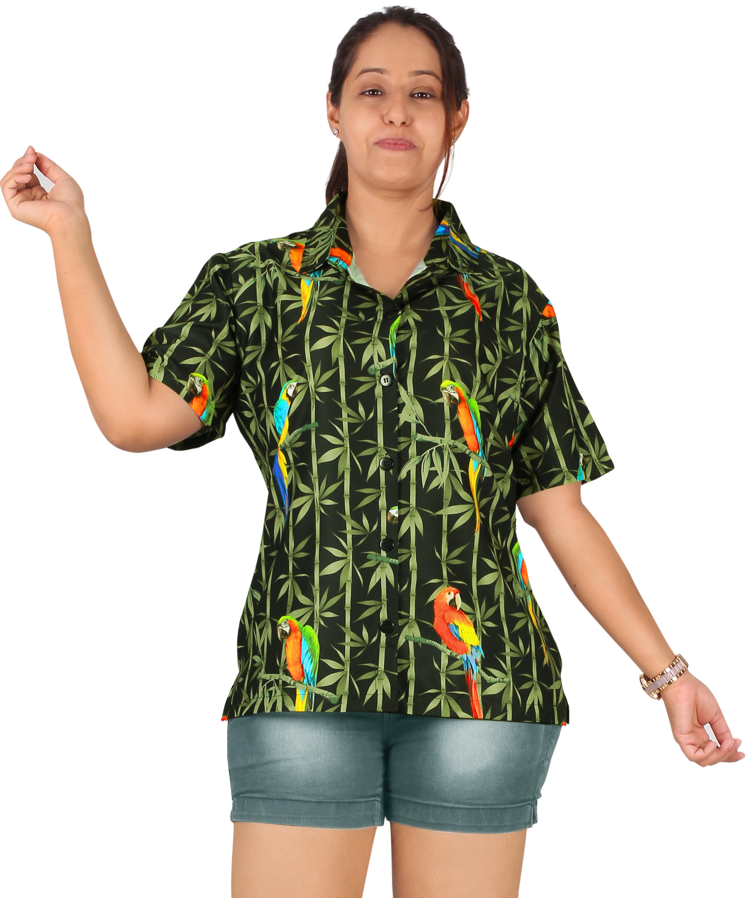 La Leela Womens Casual Beach Short Sleeve Blouse Shirt Blouses Button