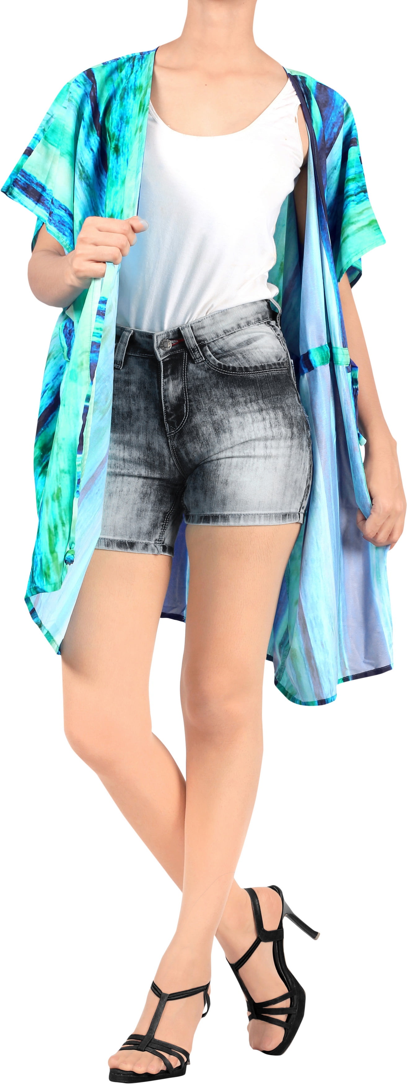 LA LEELA Women's Tropical Beach Loose Casual Summer Tops Swimwear Cover ...