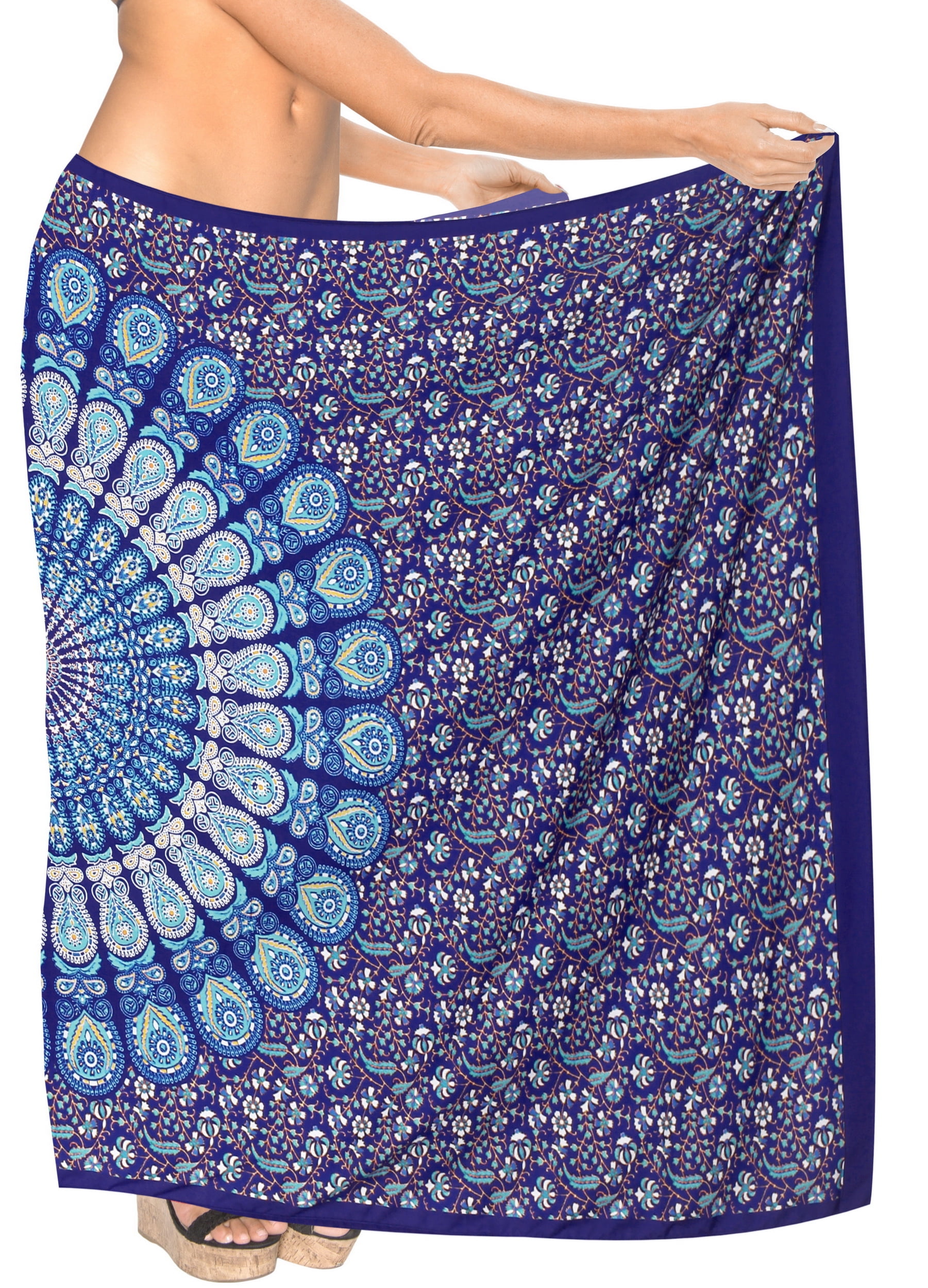 LA LEELA Women's Wraps Summer Long Pareos Cover-up Vacation Skirt Beach ...