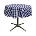 LA Linen Polyester Gingham Checkered 51-Inch Round Tablecloth, Royal ...