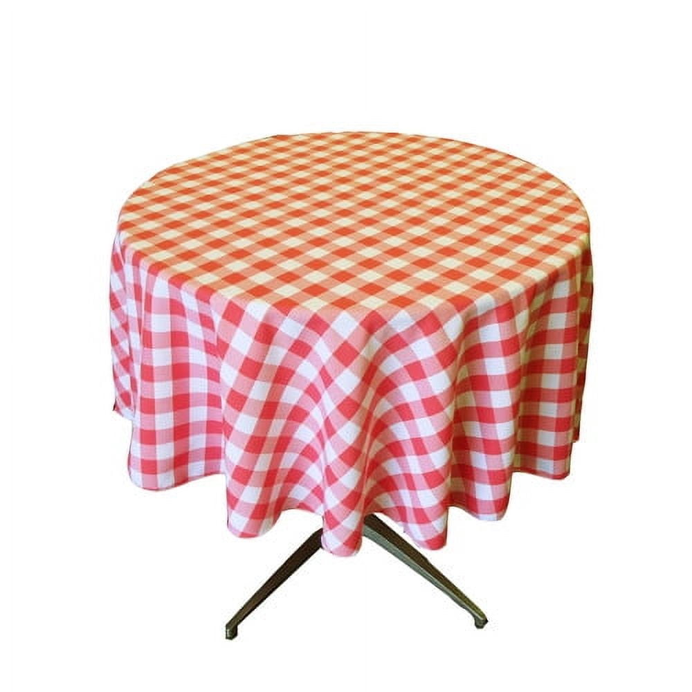 La Linen Polyester Gingham Checkered Round Tablecloth Walmart