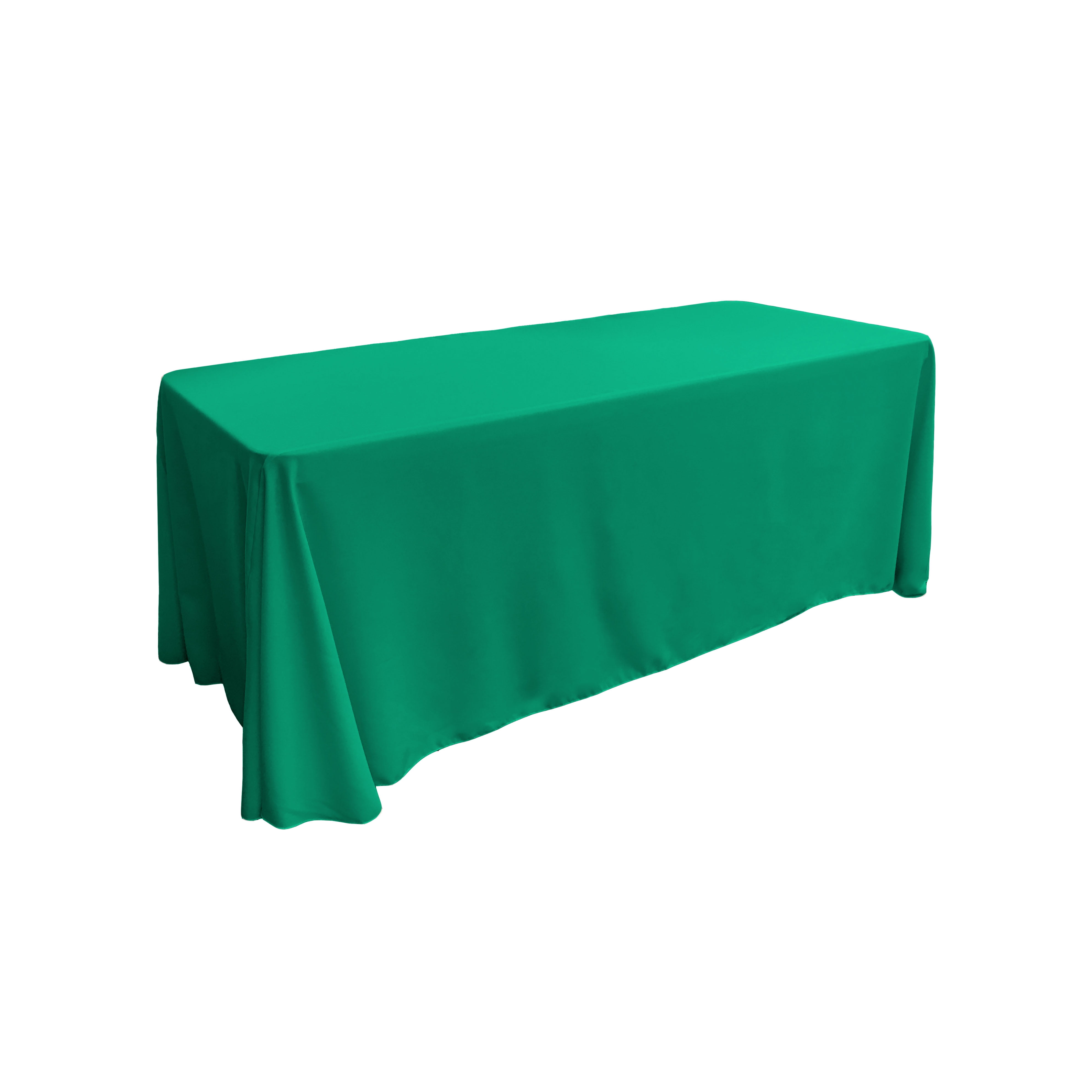 LA Linen Polyester Poplin Rectangular Tablecloth 90 by 132-Inch, Jade ...