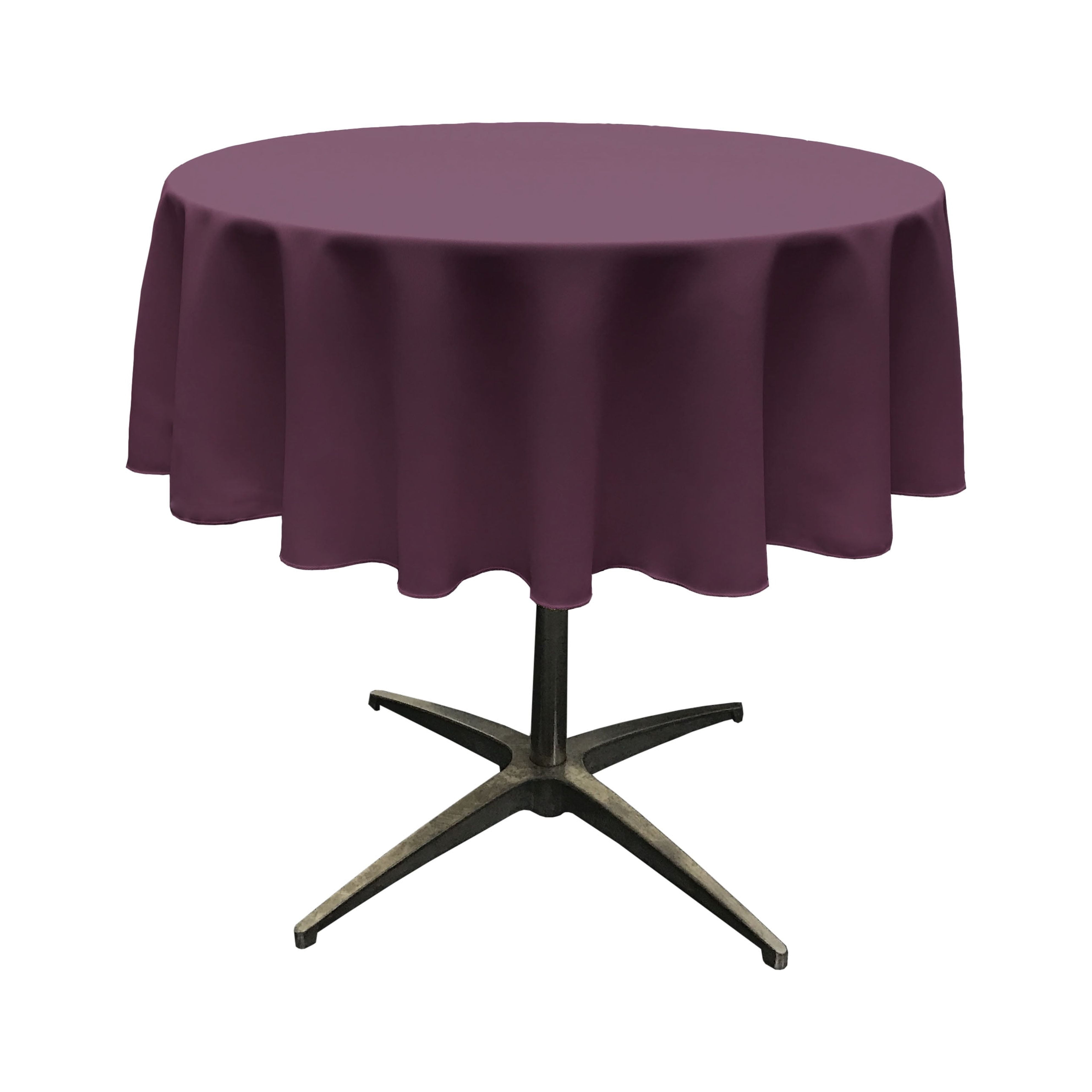 LA Linen Polyester Poplin Tablecloth 51-Inches Round, Eggplant ...