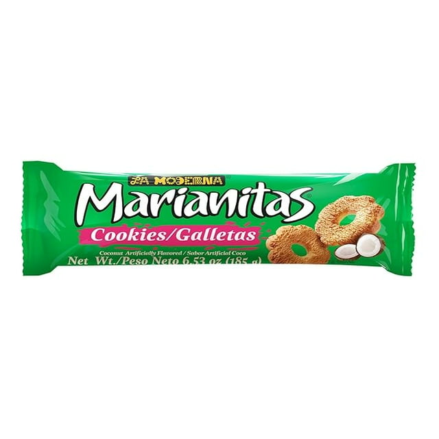 LA MODERNA, Marianitas Coco, Coconut Cookies, Galletas, Snacks Deliciosos y Dulces, 6.53 oz ...