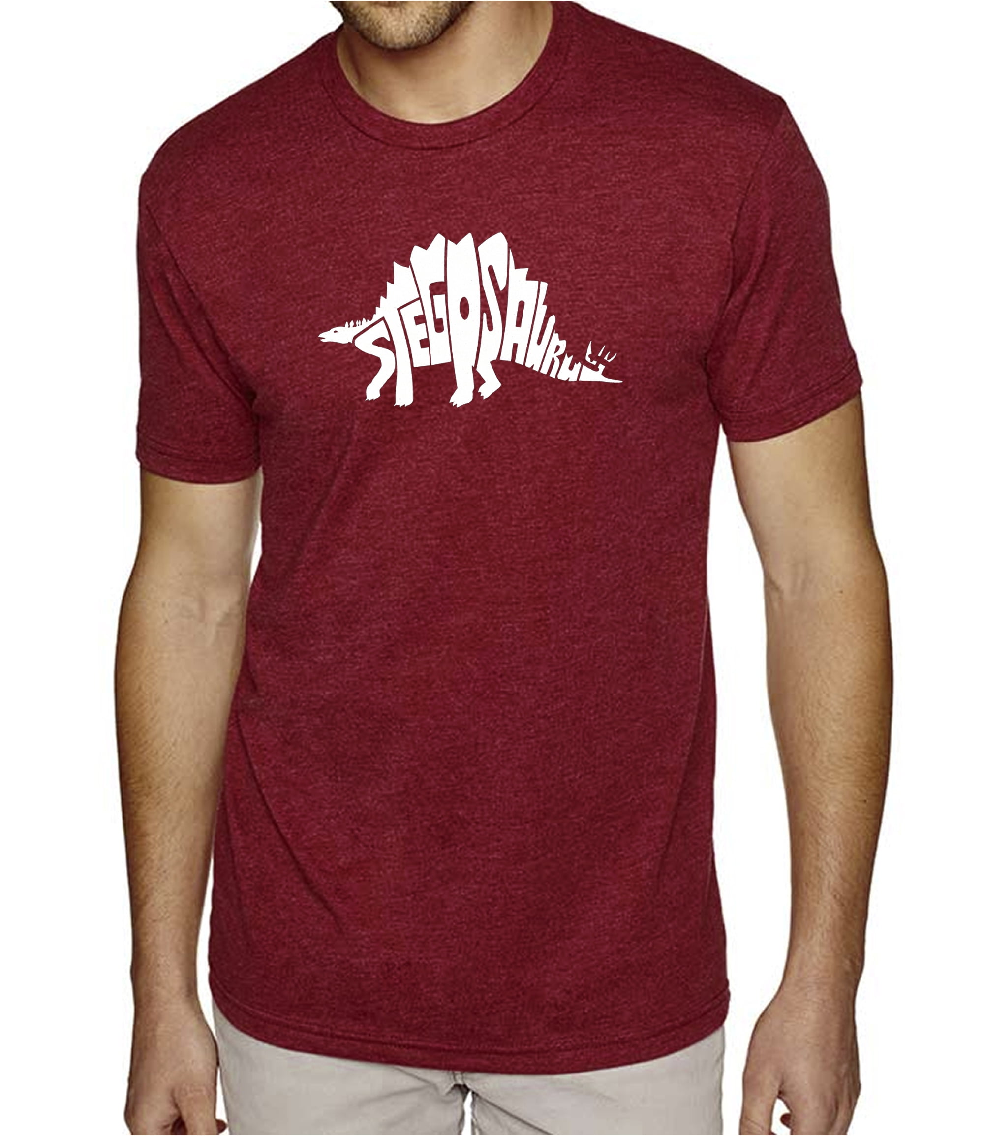 LA Pop Art Men's Premium Blend Word Art T-shirt - STEGOSAURUS - Walmart.com