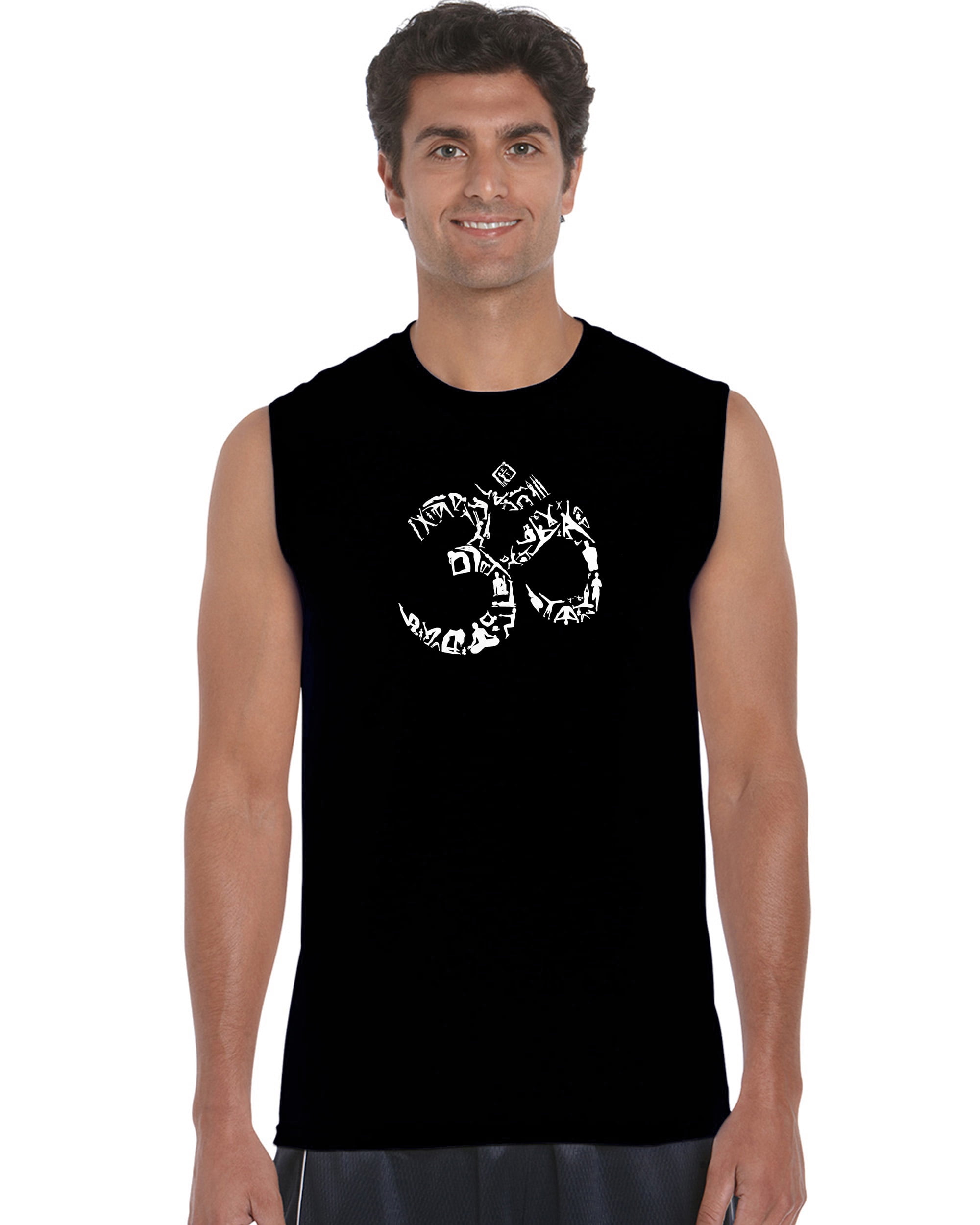 LA Pop Art Men's Word Art Sleeveless T-shirt - THE OM SYMBOL OUT OF ...