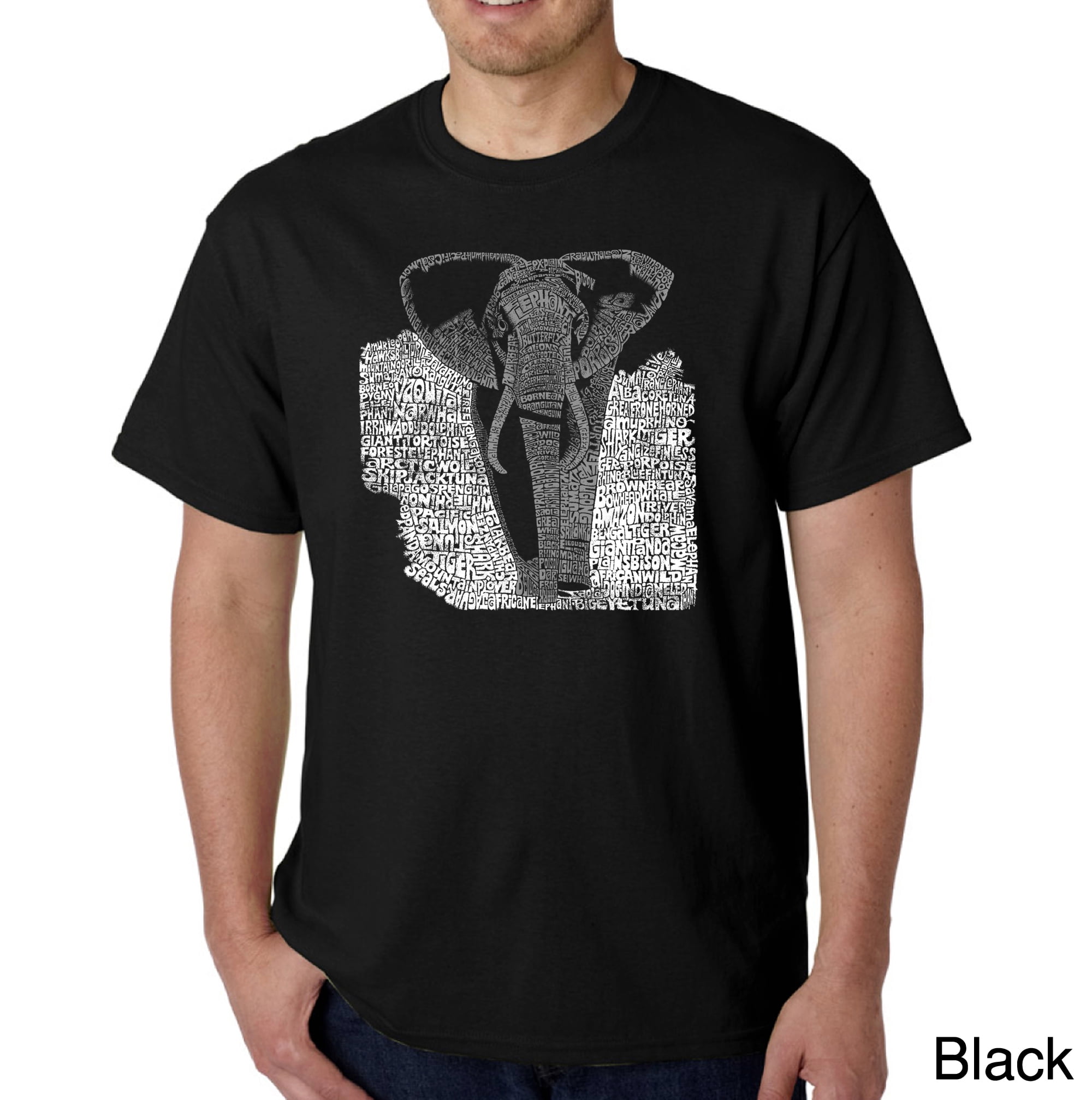LA Pop Art Men's Word Art T-Shirt - ELEPHANT - Walmart.com