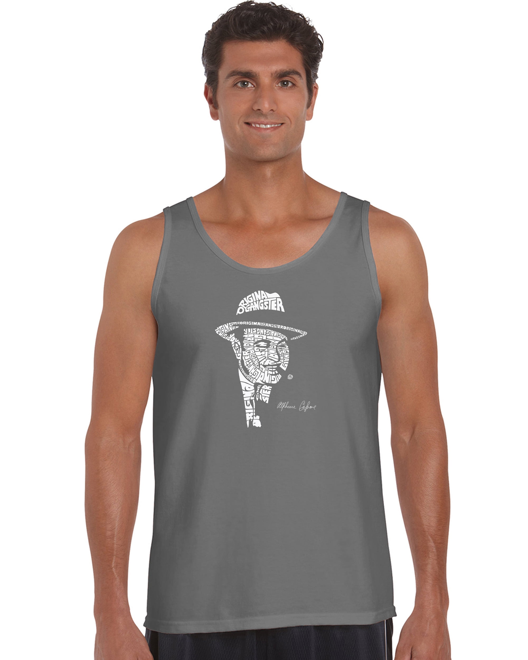 LA Pop Art Men's Word Art Tank Top - AL CAPONE-ORIGINAL GANGSTER ...