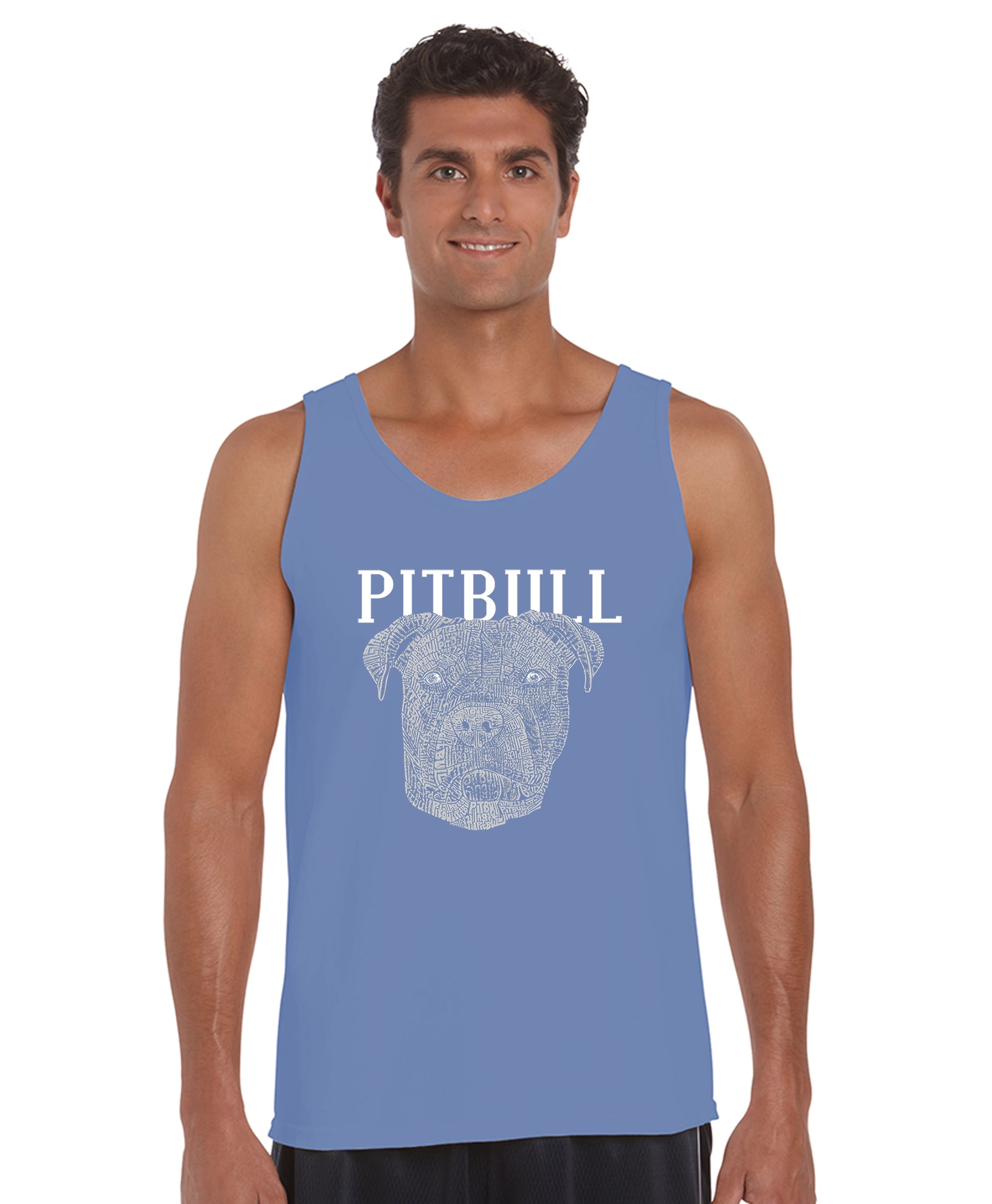 LA Pop Art Men's Word Art Tank Top - Pitbull Face - Walmart.com