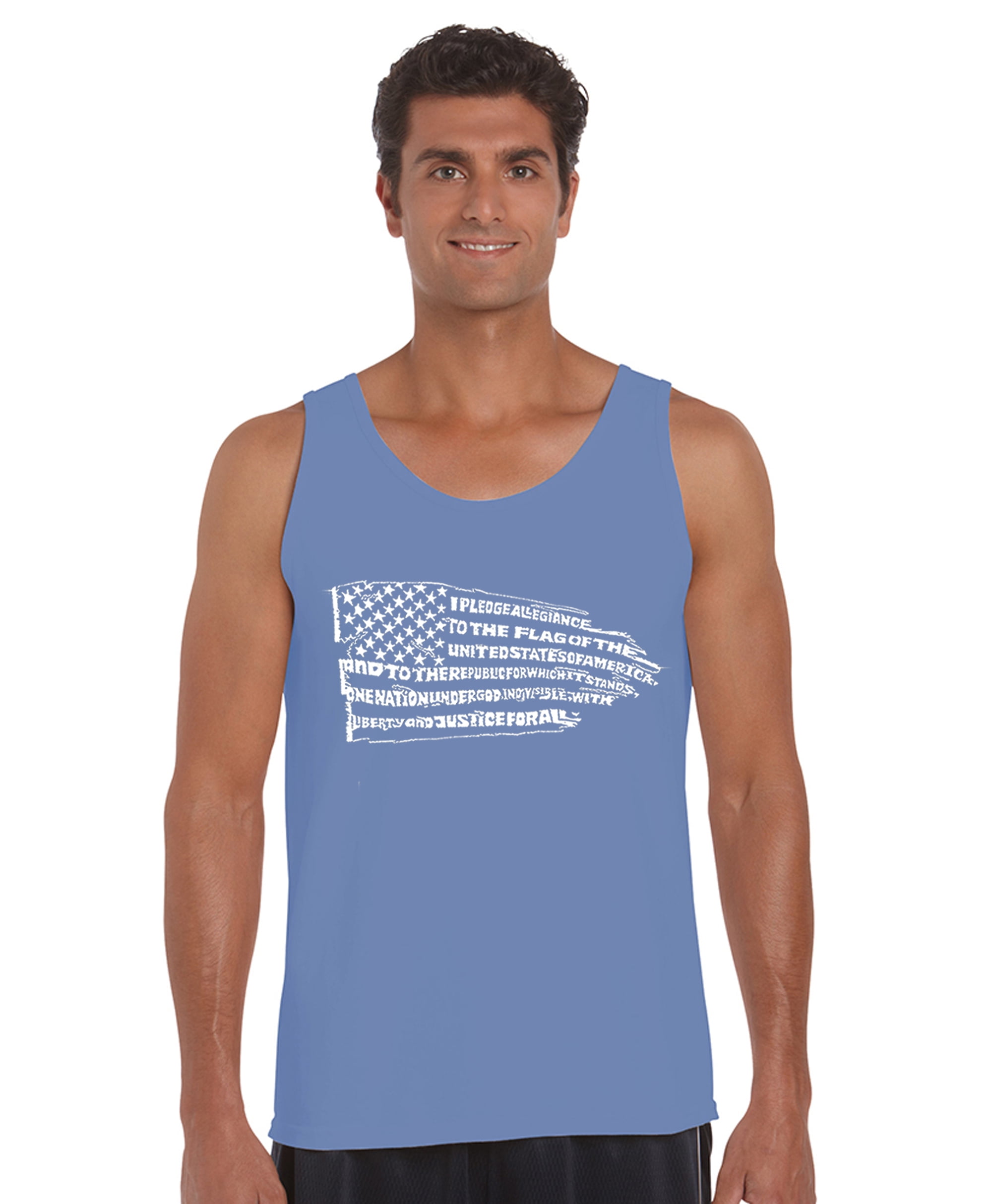 LA Pop Art Men's Word Art Tank Top - Pledge of Allegiance Flag ...