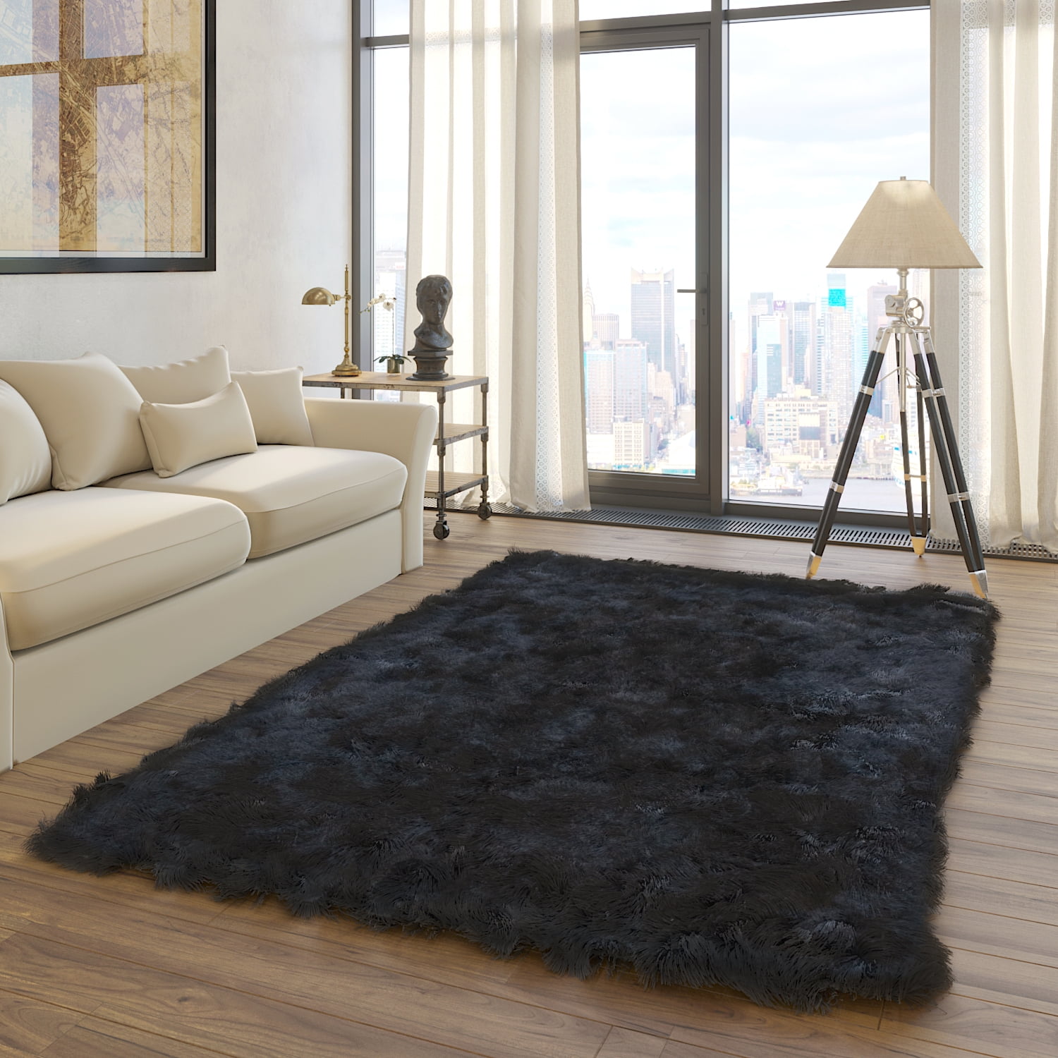 LA Rug Linens Glorious Collection 3-inch Pile 5x7 Modern Area Rugs ...