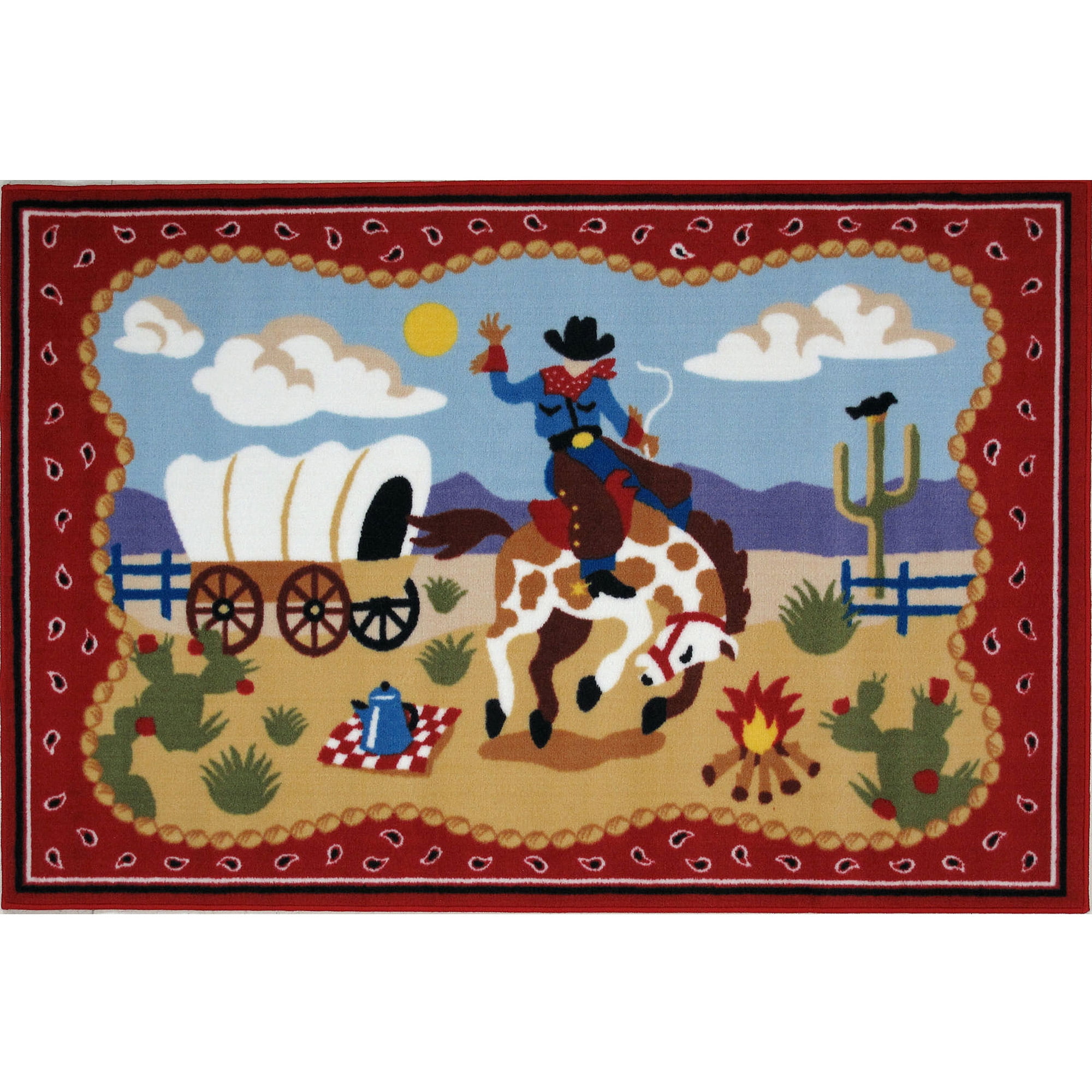 LA Rug OLK-021 1929 Olive Kids Collection - Ride Em Rug - 19 x 29 Inch ...