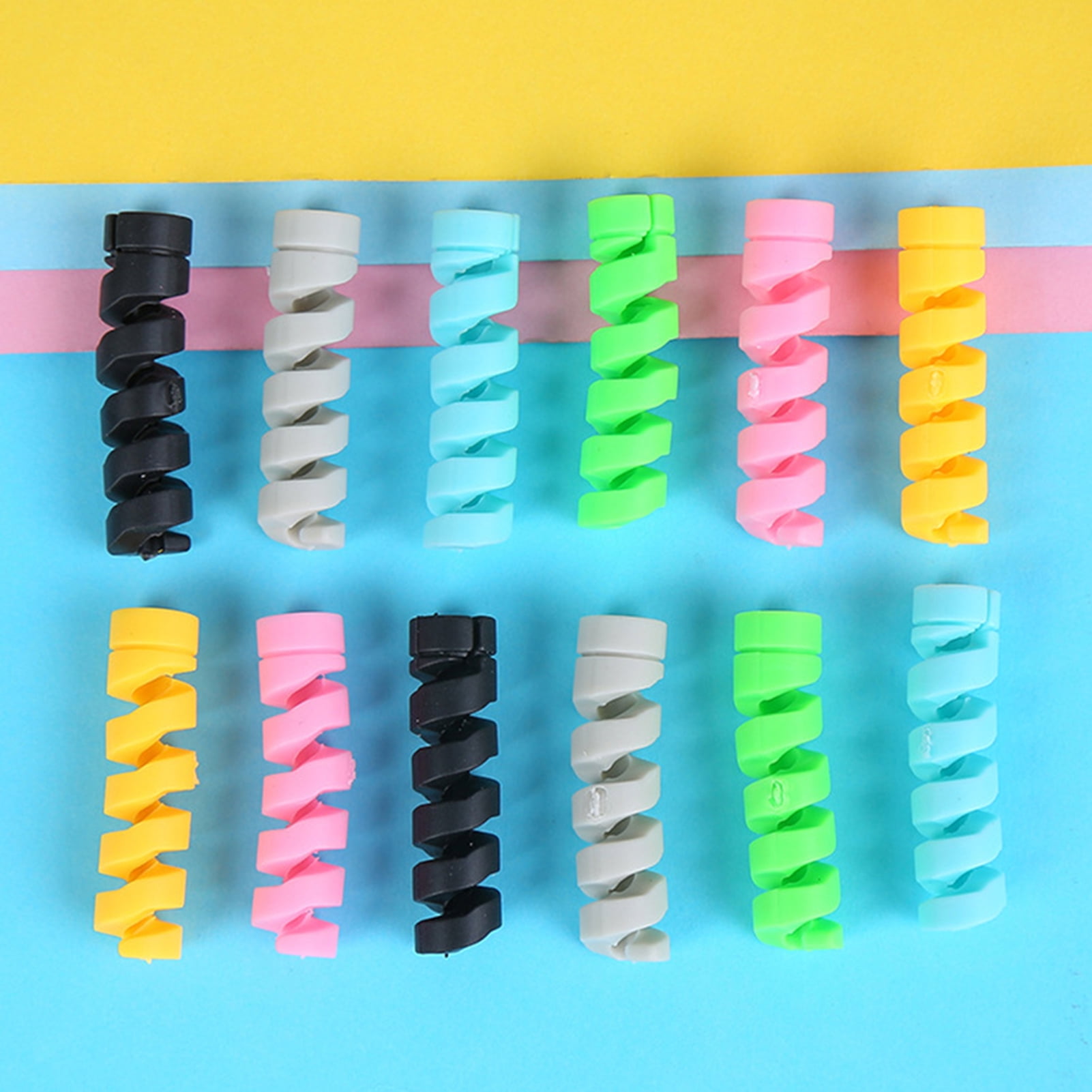 LA TALUS 10Pcs Cord Protector Spiral Design Soft Silicone Universal ...