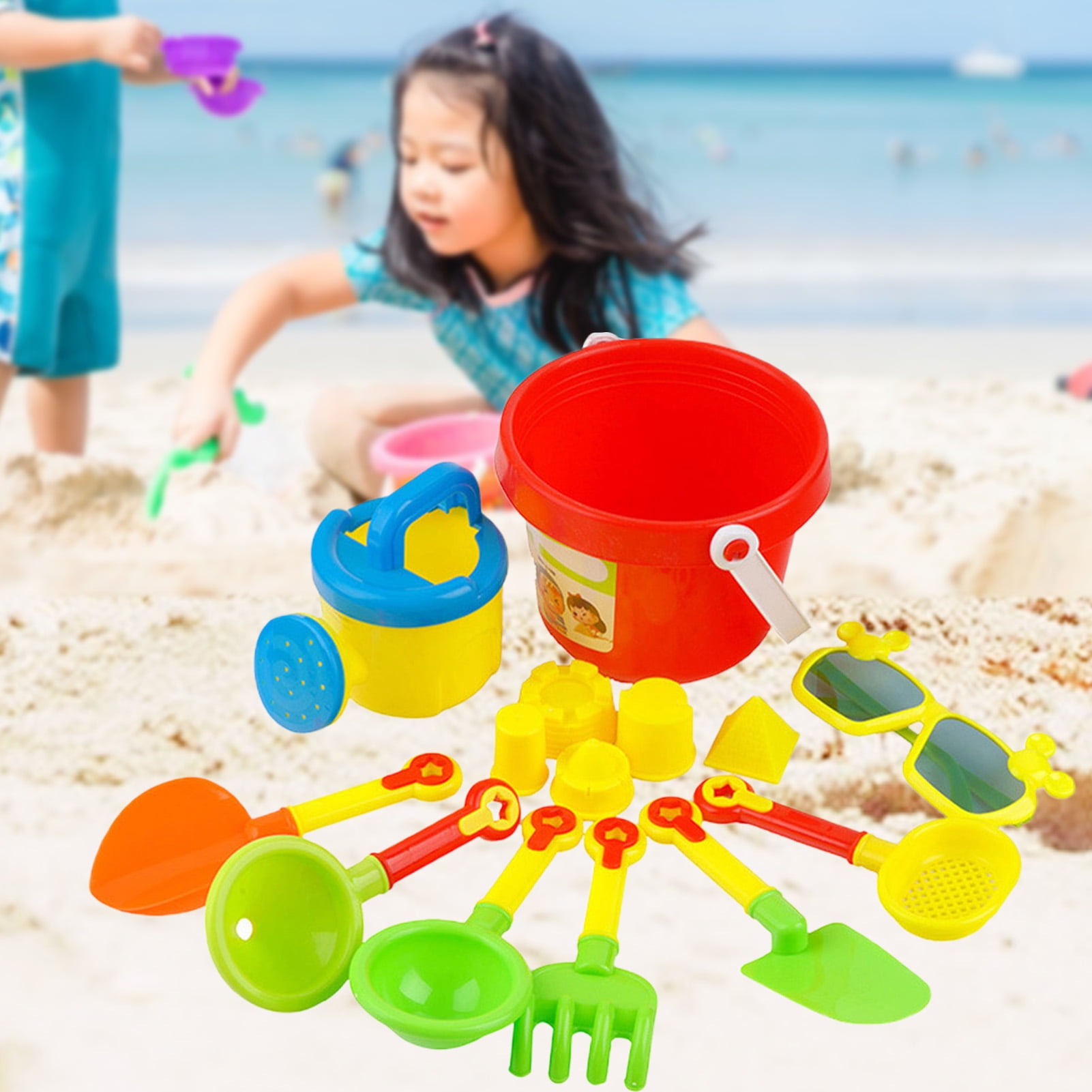 LA TALUS 14Pcs/Set Sand Digging Tools with Mold Sprinkle Kettle Funnel ...