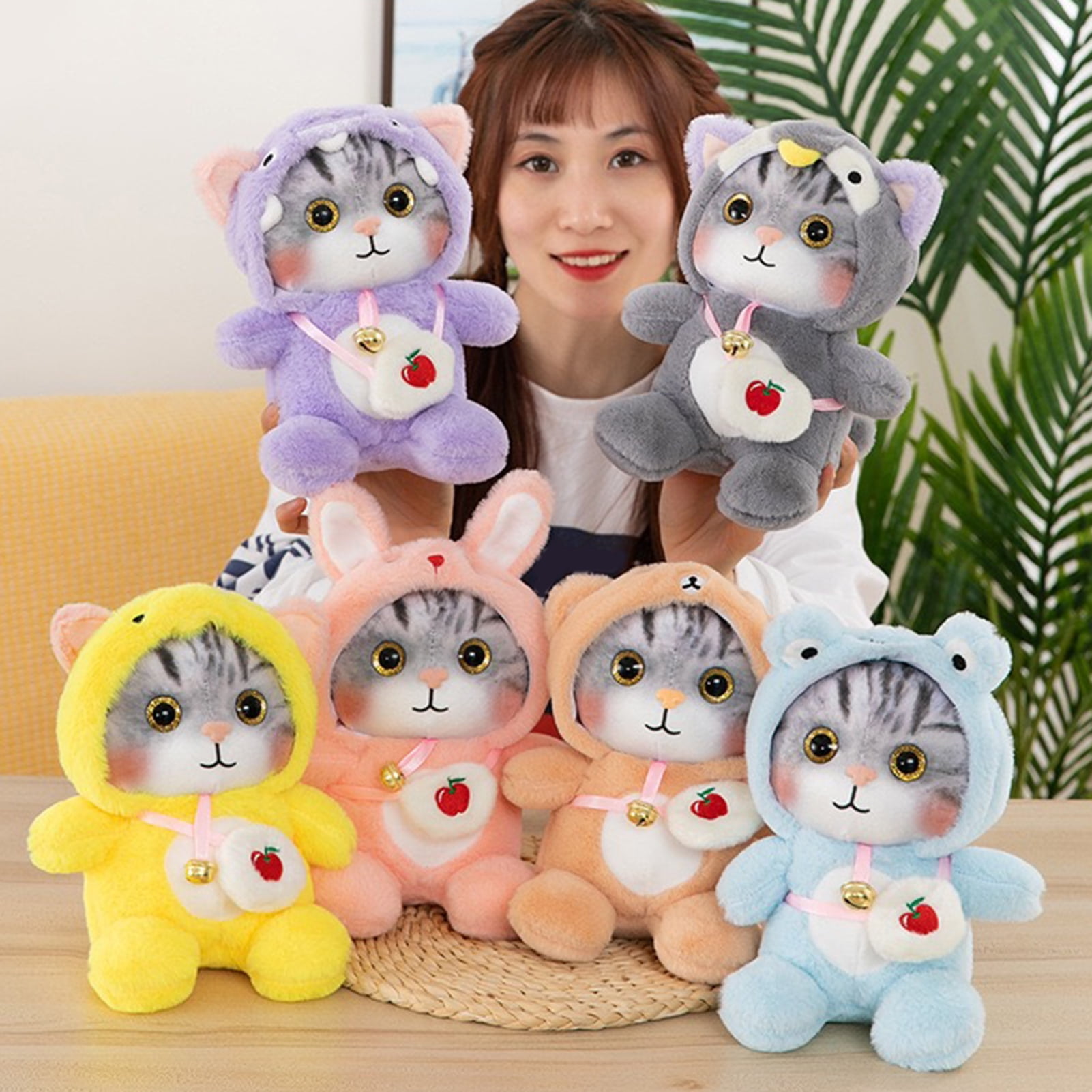 LA TALUS 25cm Cat Doll Toy Soft Cute Sofa Pillow Grab Machine Doll Cat ...