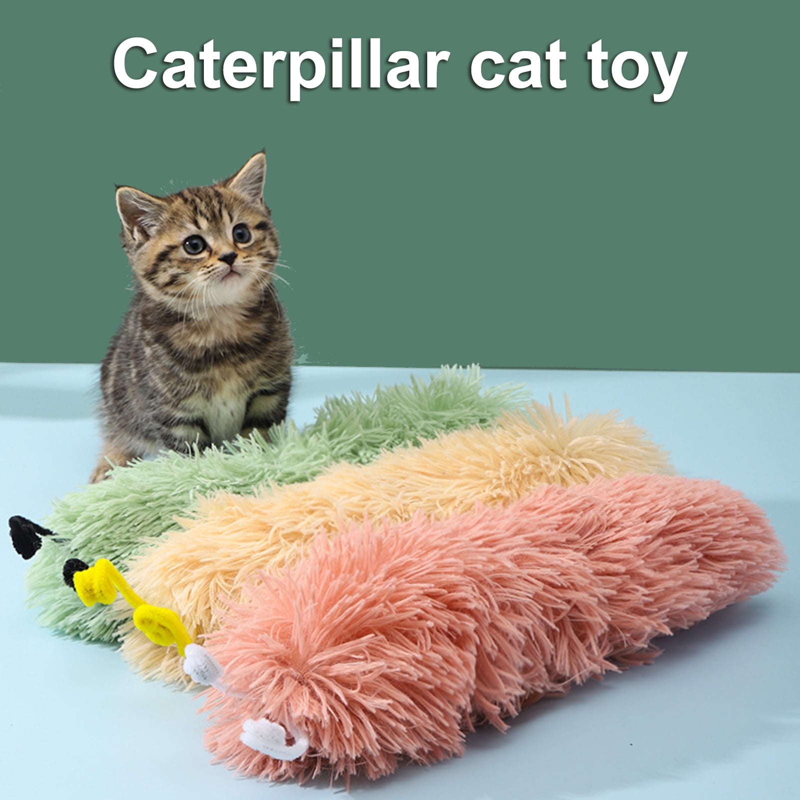 LA TALUS Cat Plush Toy Attractive Soft Lightweight Caterpillar Shape ...