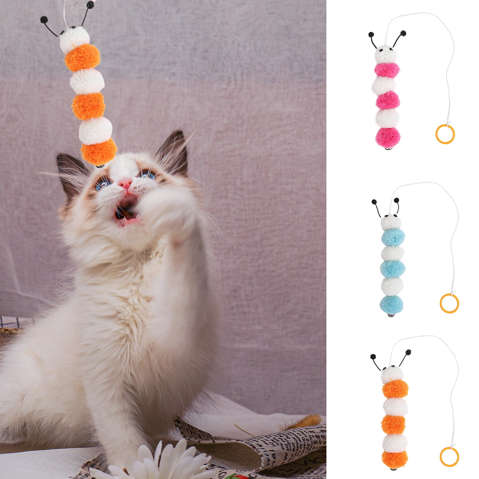 LA TALUS Cat Teaser Toy Cute Caterpillar Stress Relief Interactive ...