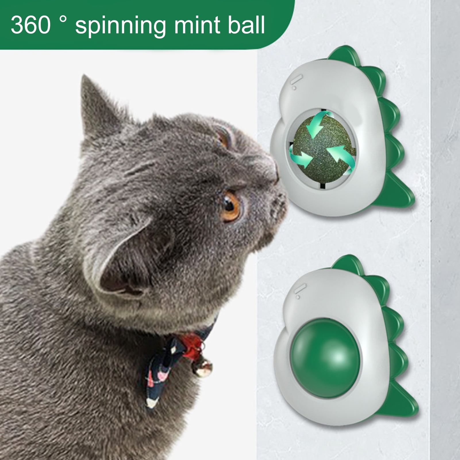 LA TALUS Catnip Ball 360 Rotatable Wall-Mounted Catnip Ball Toy for Cats Organic Edible Cat Nip ...