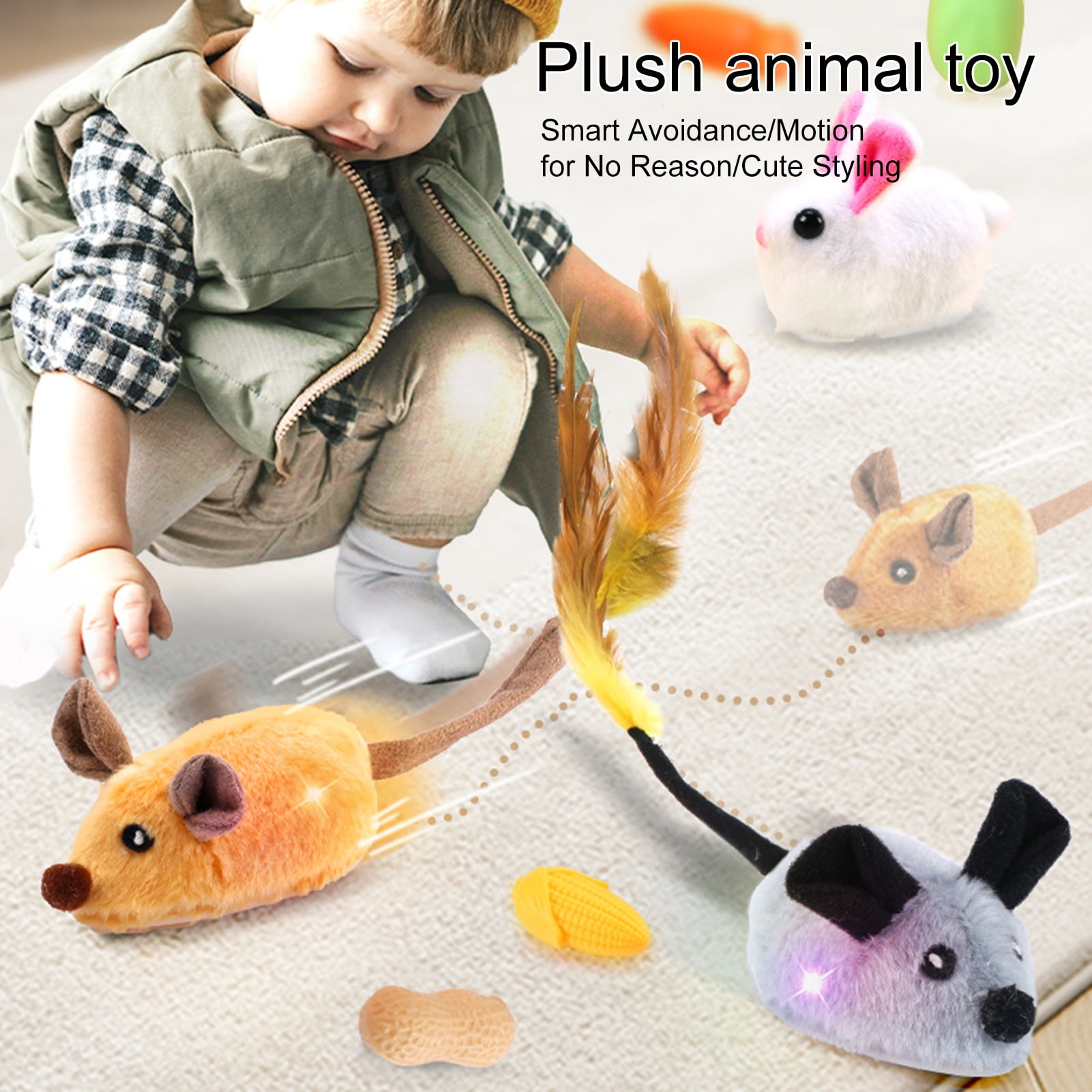 LA TALUS Electric Mice Toy Intelligent Sensing LED Flashing Smart ...