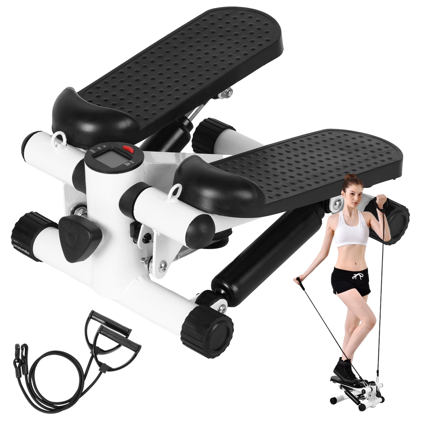 LA TALUS Home Exercise Steppers, Mini Steppers with Resistance Bands, Upgraded Air Powered Stair ...