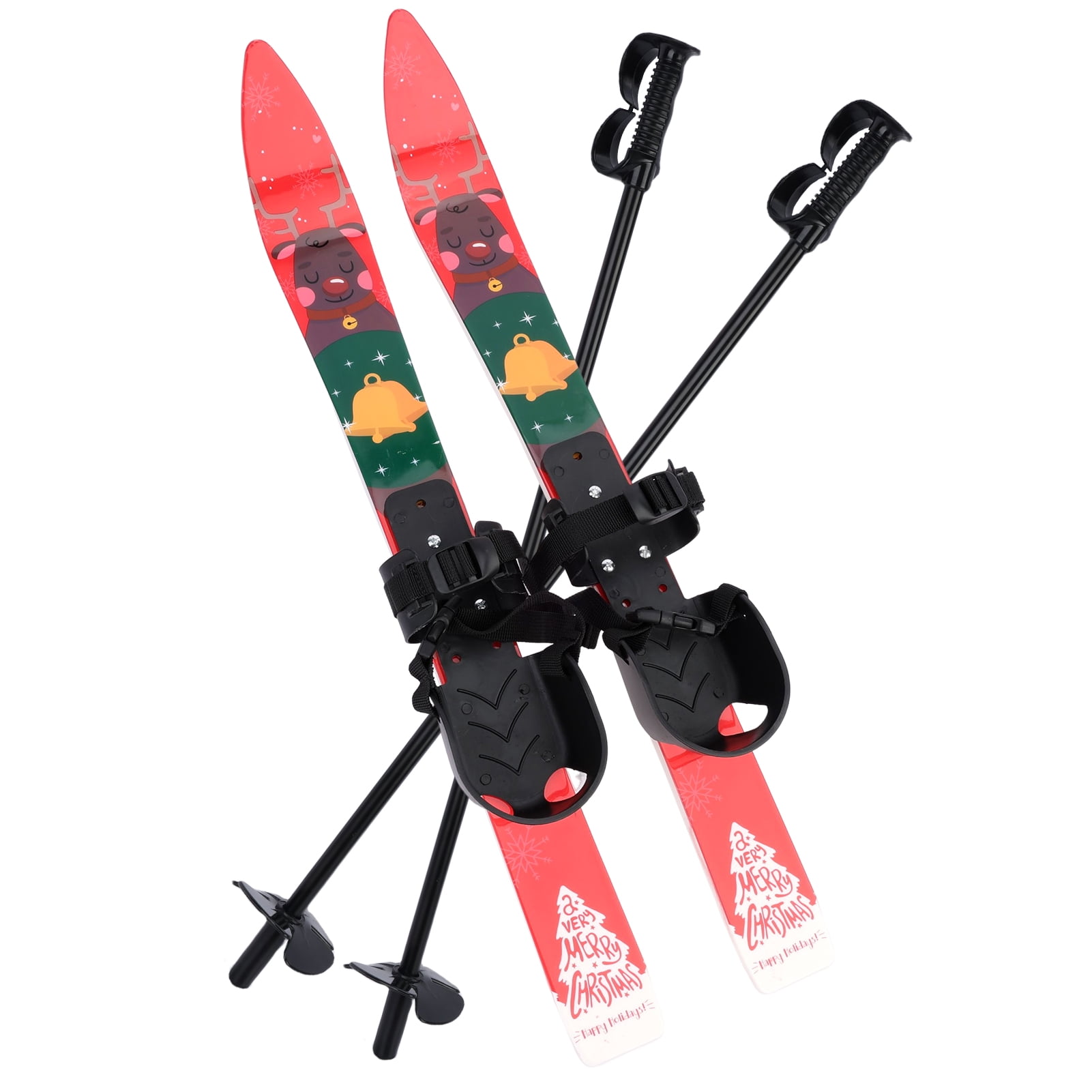 LA TALUS Kid Beginner Snow Skis and Poles, Low-Resistant Ski Boards for ...