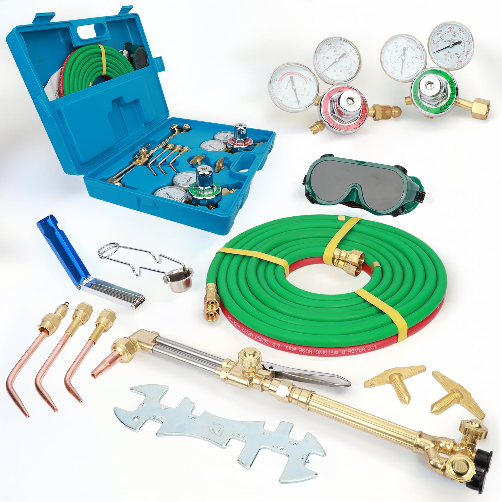 LA TALUS Long Hose Brass Nozzle Welding Torch Kit with Toolbox ...