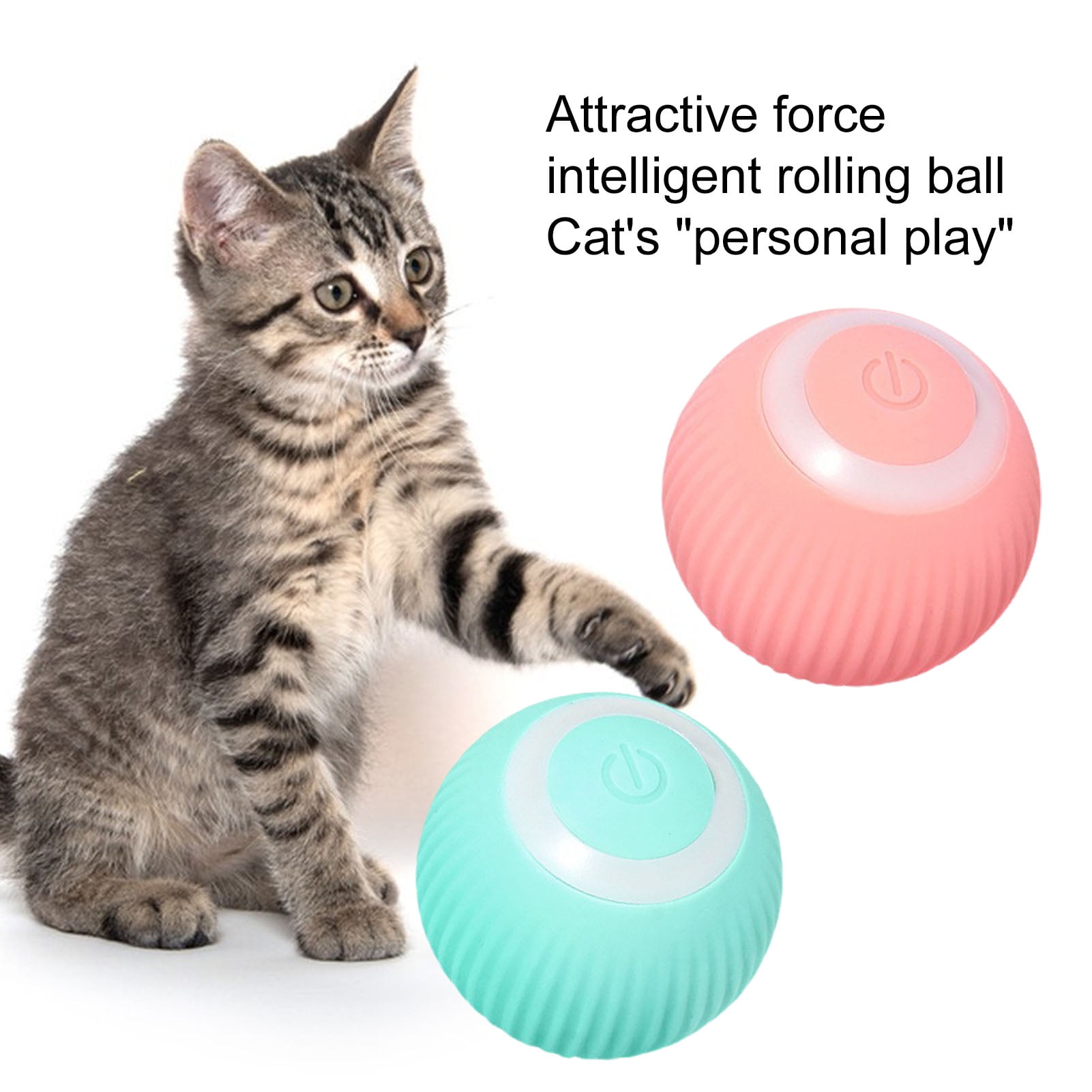 LA TALUS Pet Ball USB Charging Cat Rolling Ball Toy Electric ...