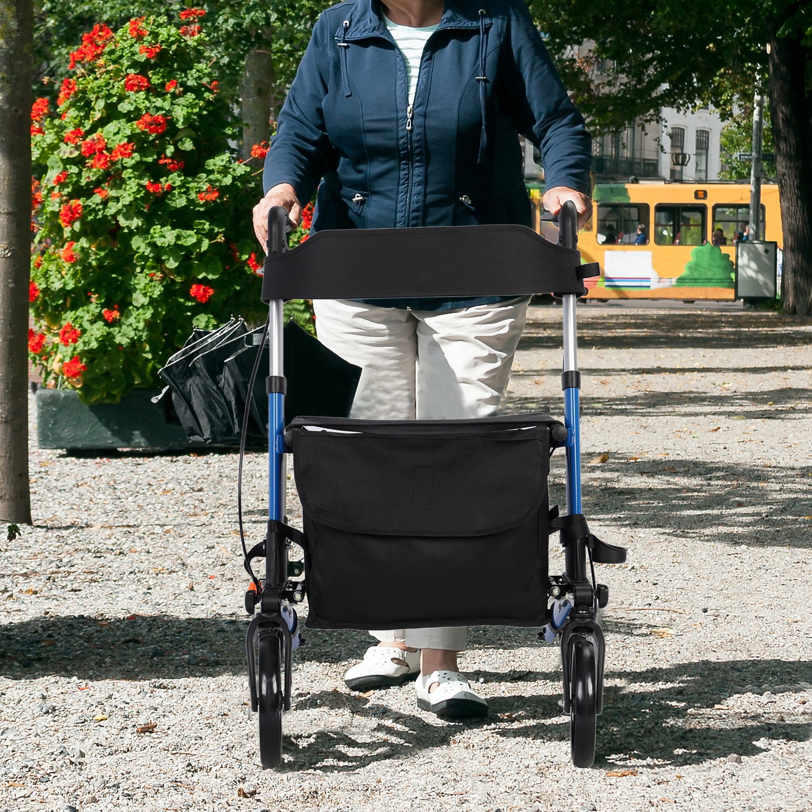LA TALUS Rollator Walker for Seniors with Storage Bag, Upgraded Thumb ...
