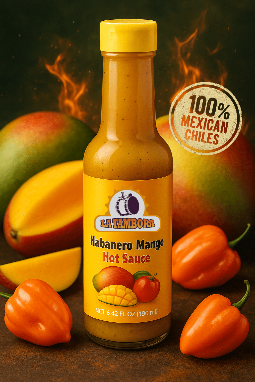 LA TAMBORA Mango Habanero Hot Sauce 6.42 FL OZ / 190 ml (1 Pack ...