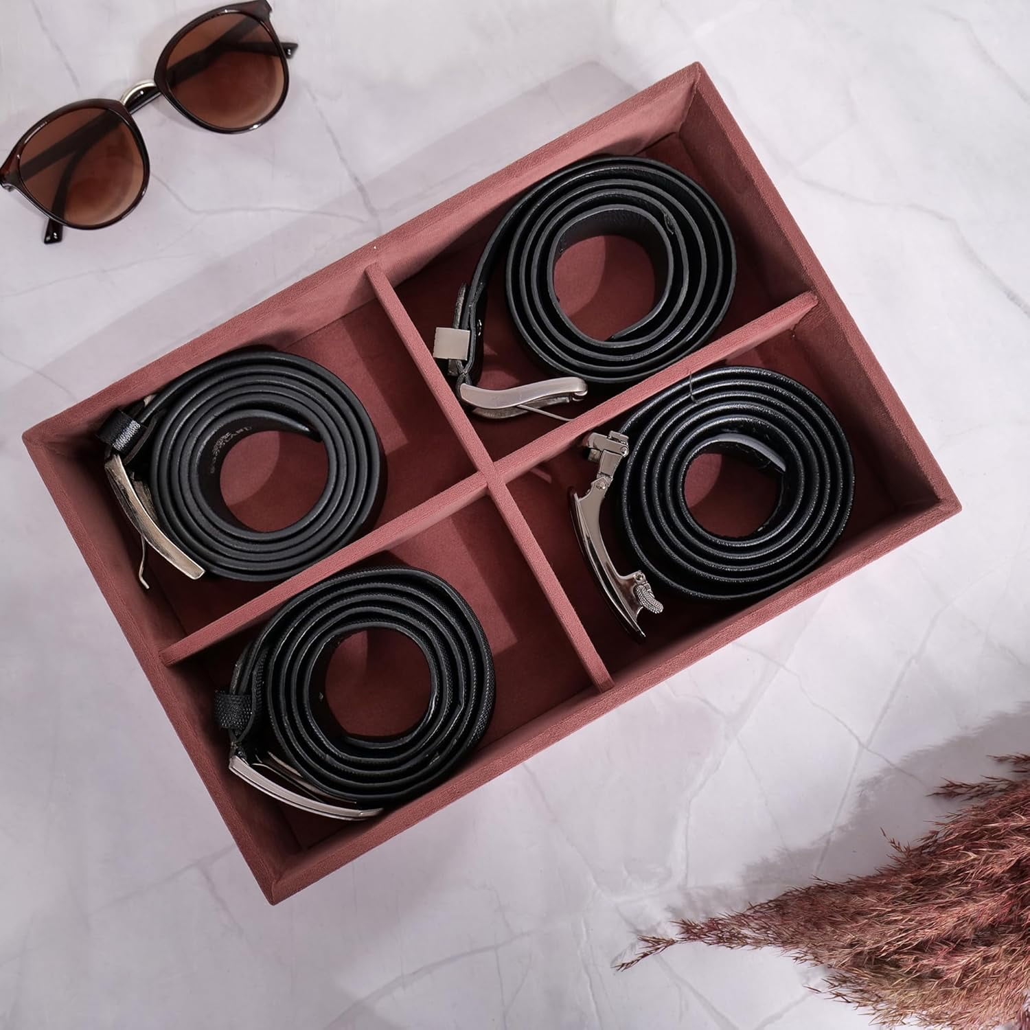 LA TROVE Luxury Belt Tray Organizer Premium Drawer Display for Standard ...